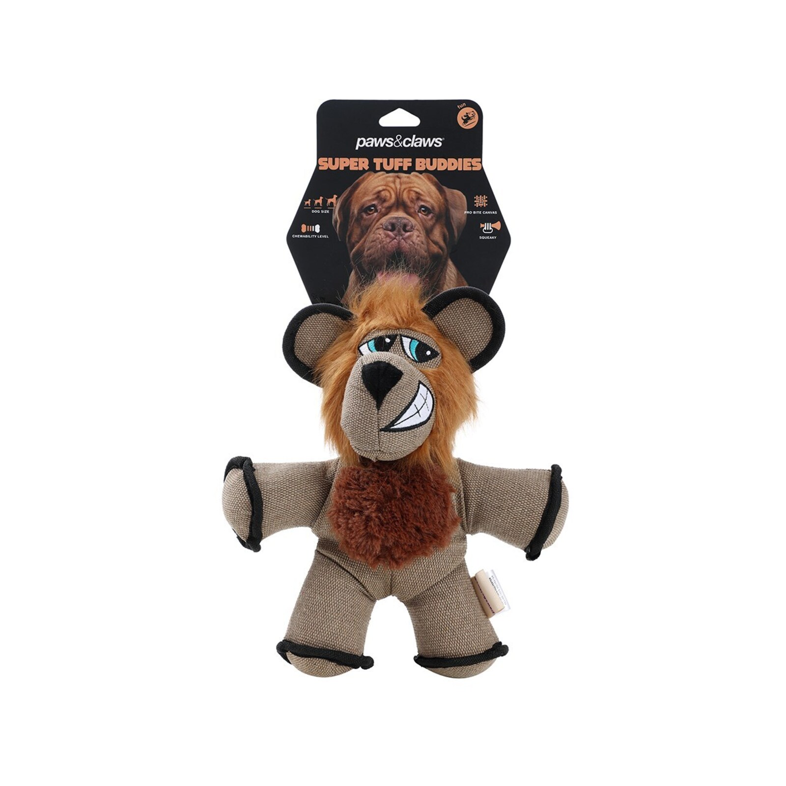 Paws & Claws Pet/Dog Super Tuff Buddies 32x24cm Oxford Toy - Lion ...