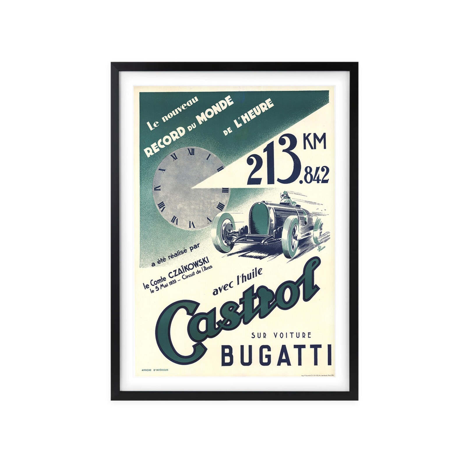 Wall Art's Castrol Bugatti Framed A1 Art Print - Bunnings Australia