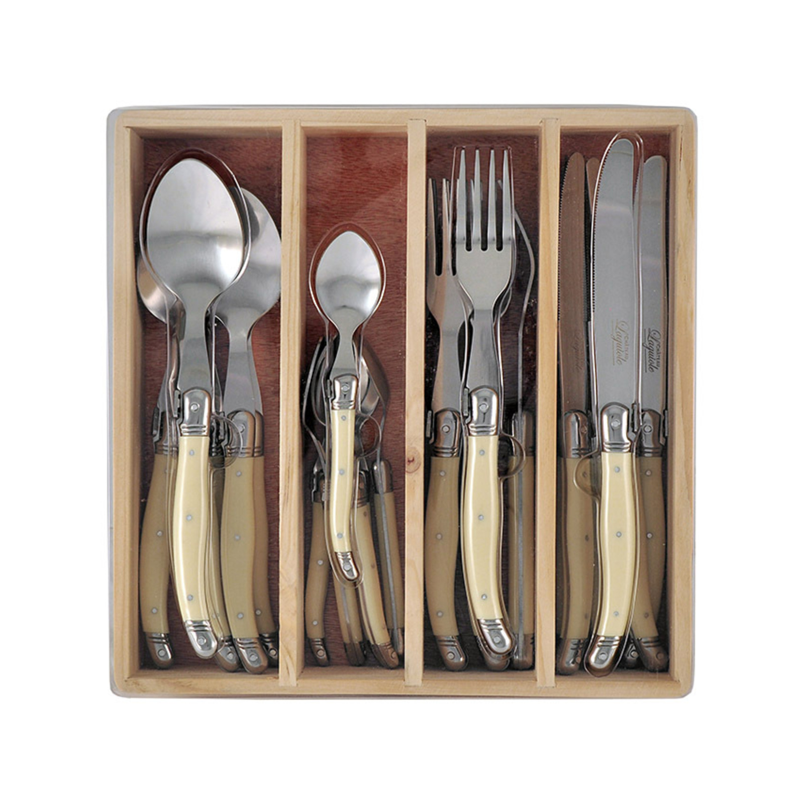 24pc Chateau Laguiole Stainless Steel Cutlery Set - Ivory - Bunnings ...
