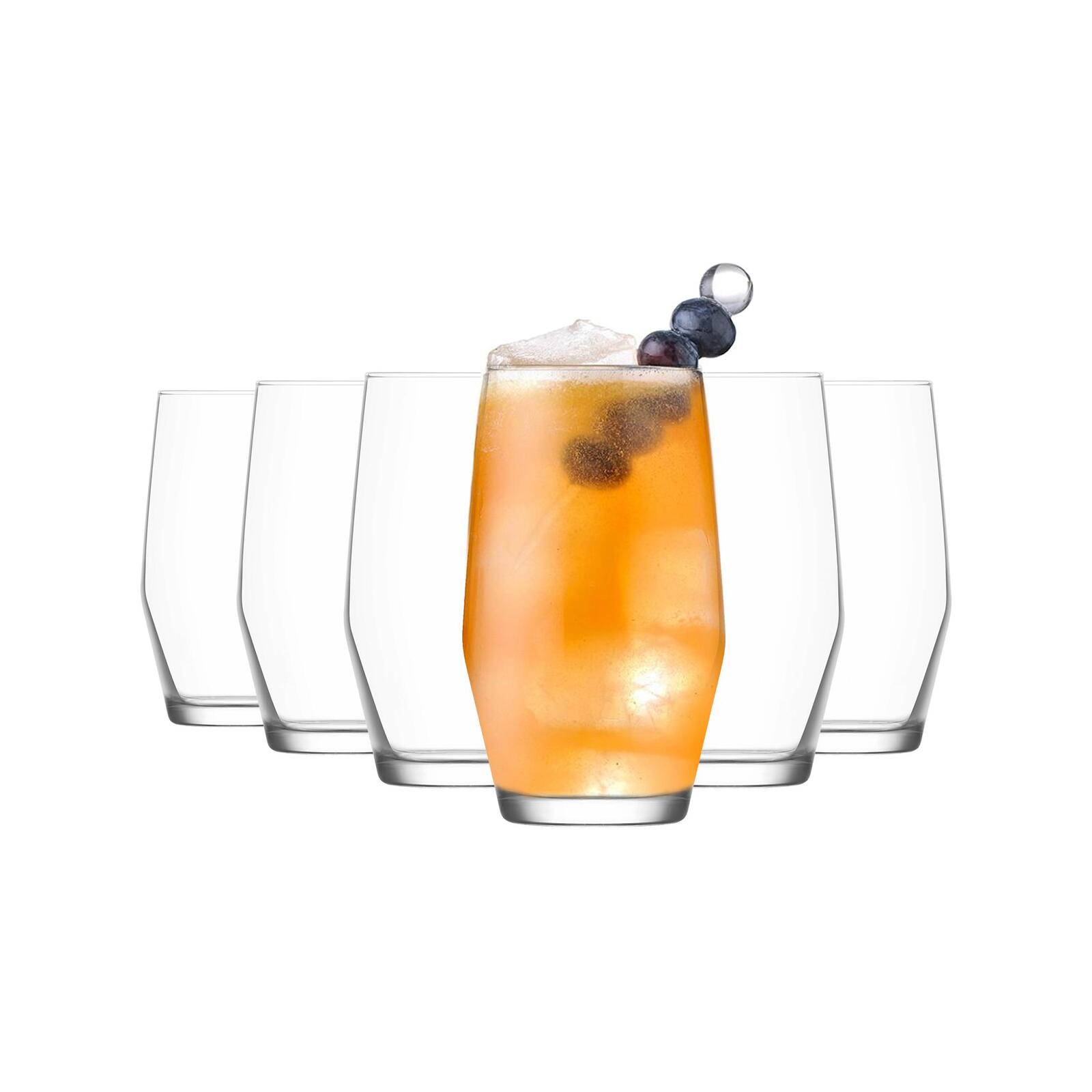 LAV 6 Piece Ella Highball Cocktail Glasses Set - Modern Long Drink ...