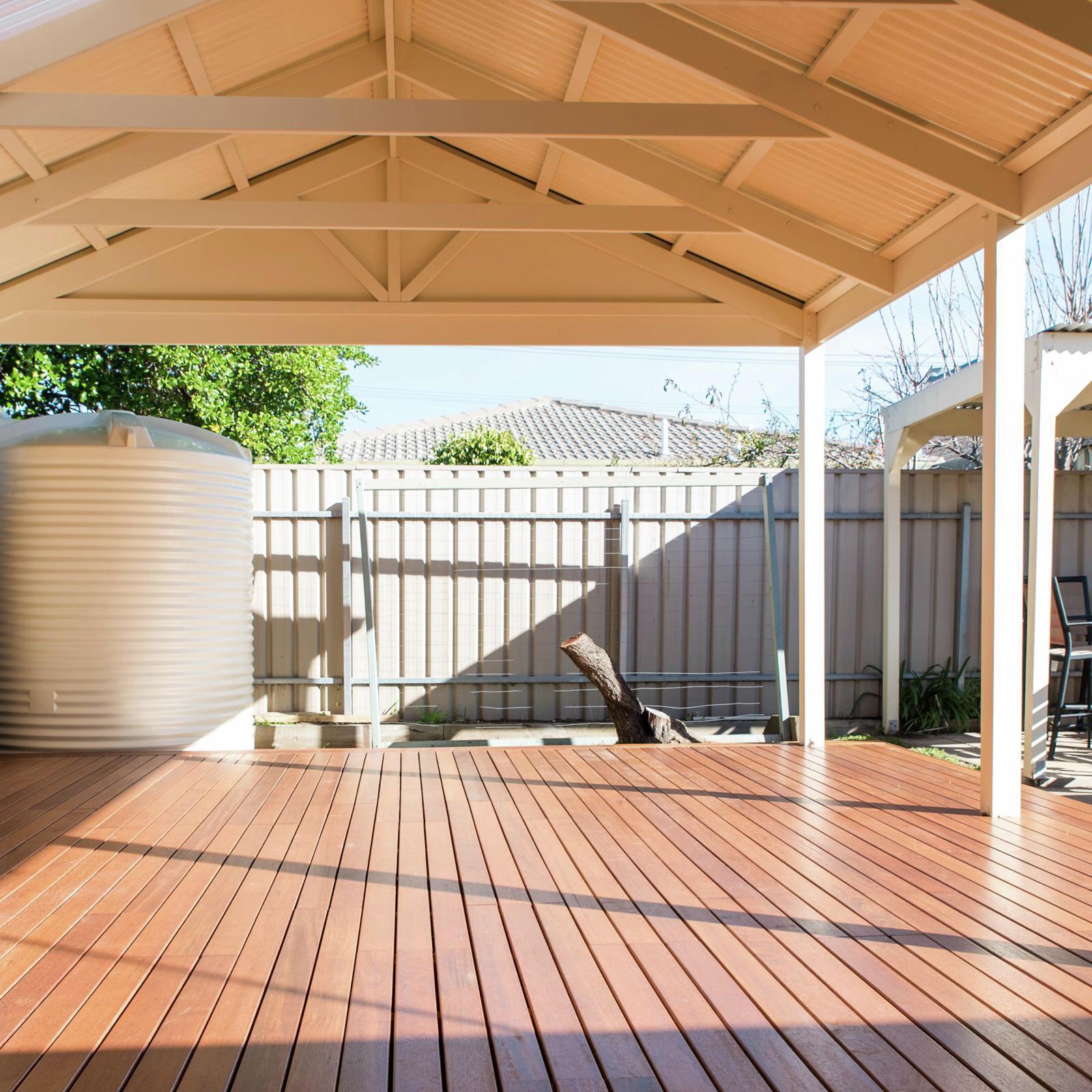 Softwoods 7.8 x 4.9m Colorbond Gable Roof Pergola Kit - Bunnings Australia
