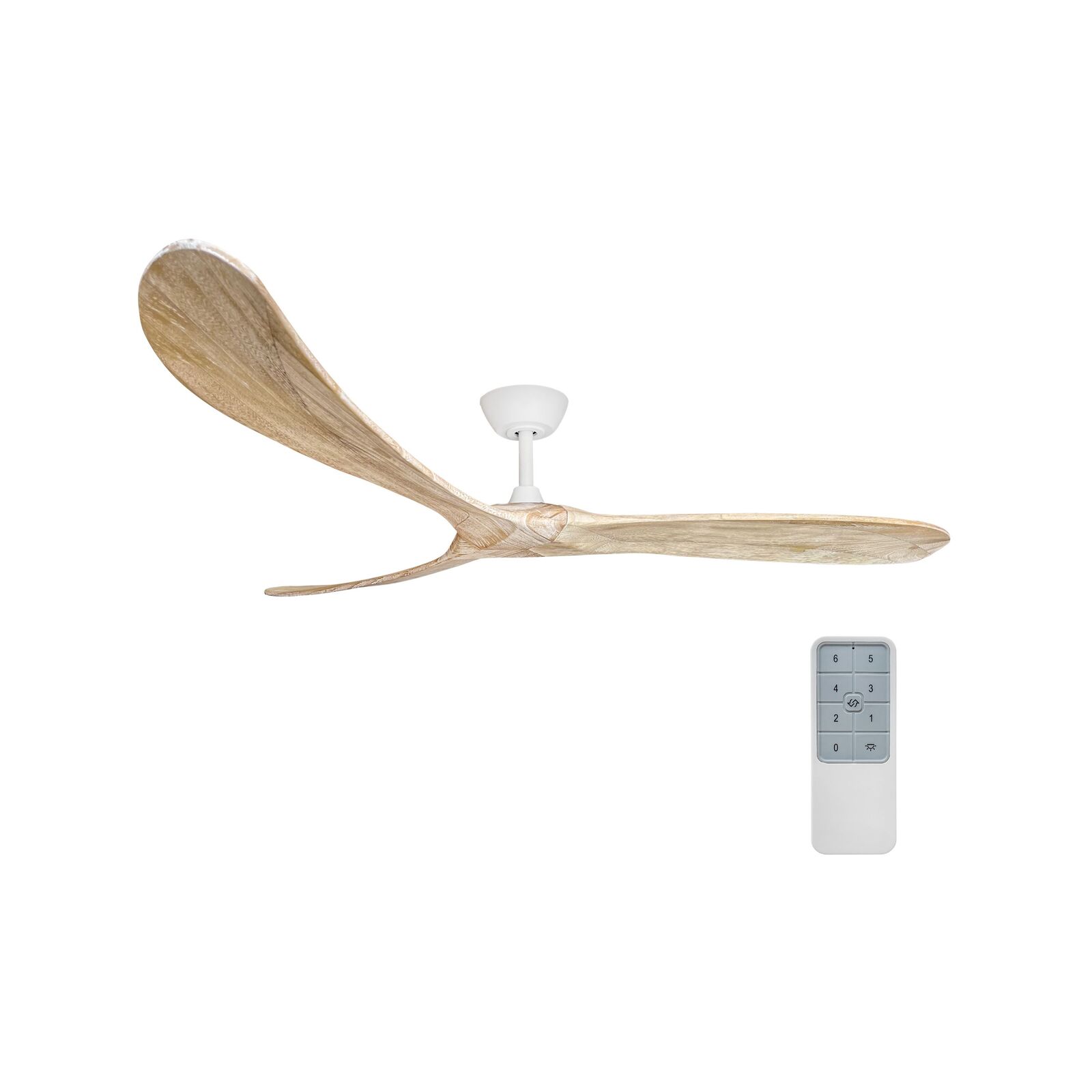 ThreeSixty 180cm Weathered Oak Timber Ceiling Fan - Bunnings Australia