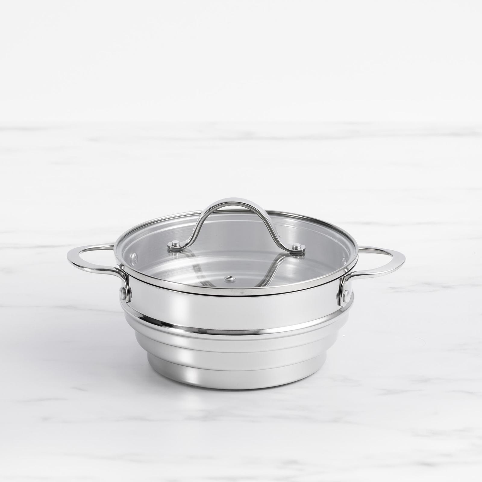 Wolstead Steeltek Stainless Steel Universal Steamer w/ Lid 16/18/20cm ...
