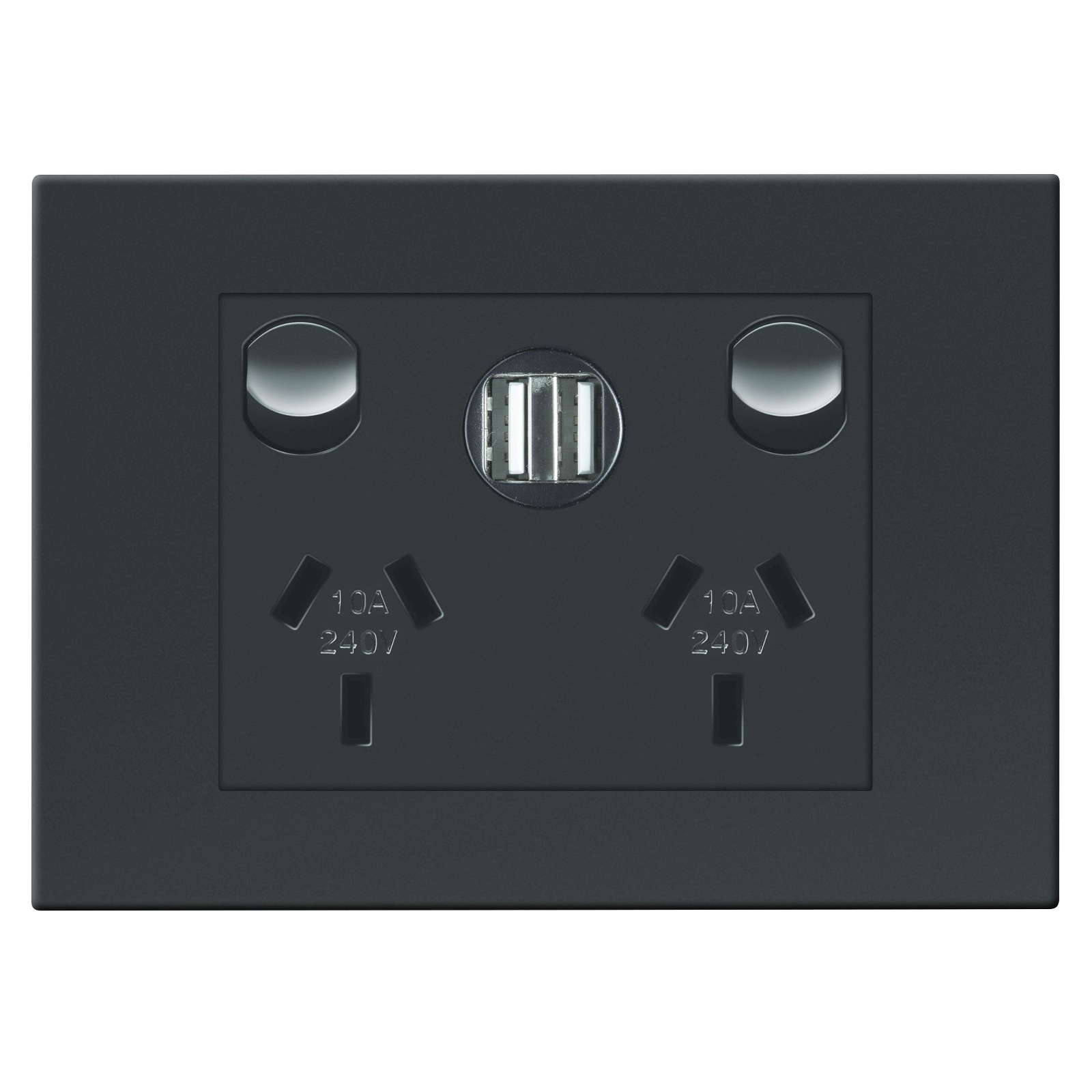 HPM VIVO Grey Double Powerpoint With Double USB Port - Bunnings New Zealand