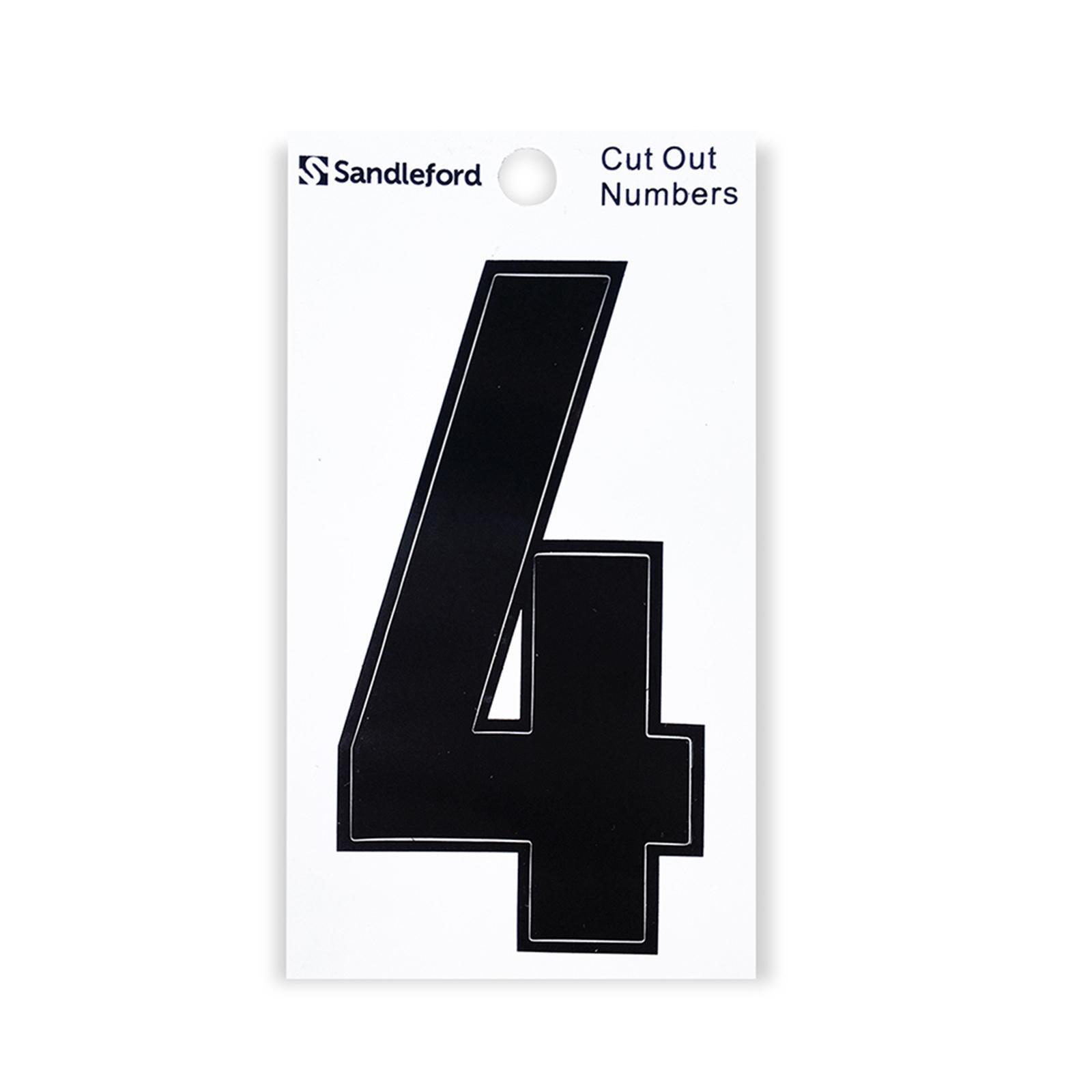 Sandleford 85mm Black Cut Out Self Adhesive House Number 4 - Bunnings ...