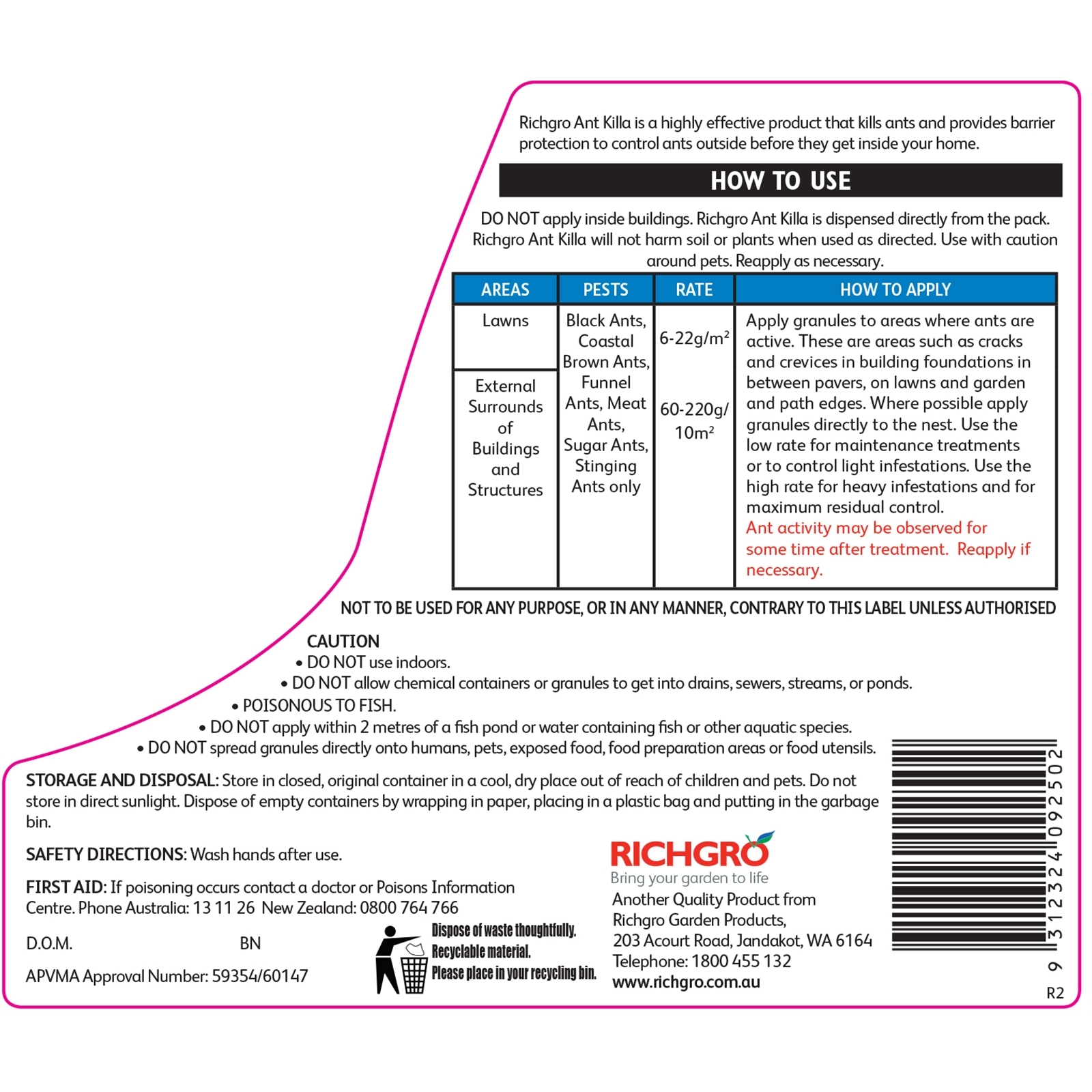Richgro 2.5kg Ant Killa Insecticide Granules - Bunnings Australia