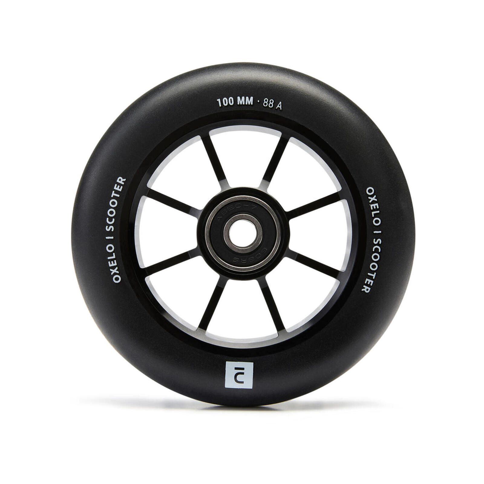 100 Mm Aluminium Pu85A Wheel - Black Frame And Rubber - Bunnings Australia