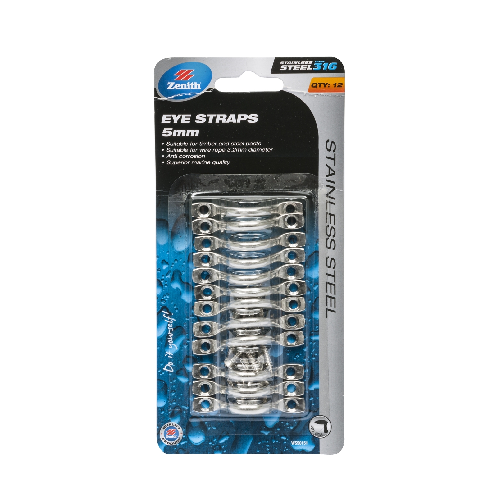 Zenith Wire Eye Straps 5mm 316 Stainless Steel 12pk - Bunnings New Zealand