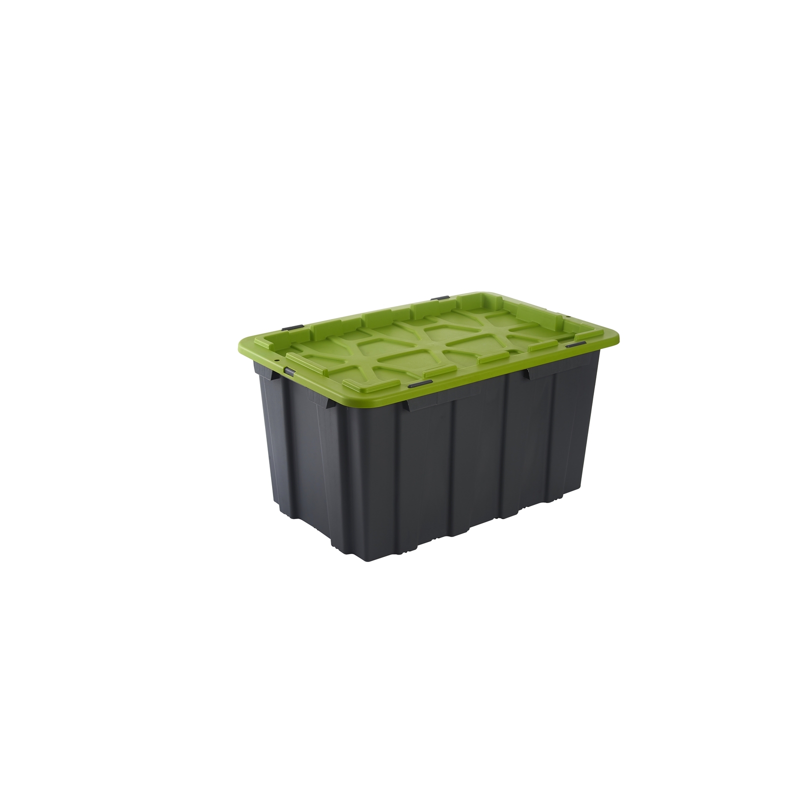 Montgomery 60L Grey And Green Heavy Duty Storage Container With Clip ...