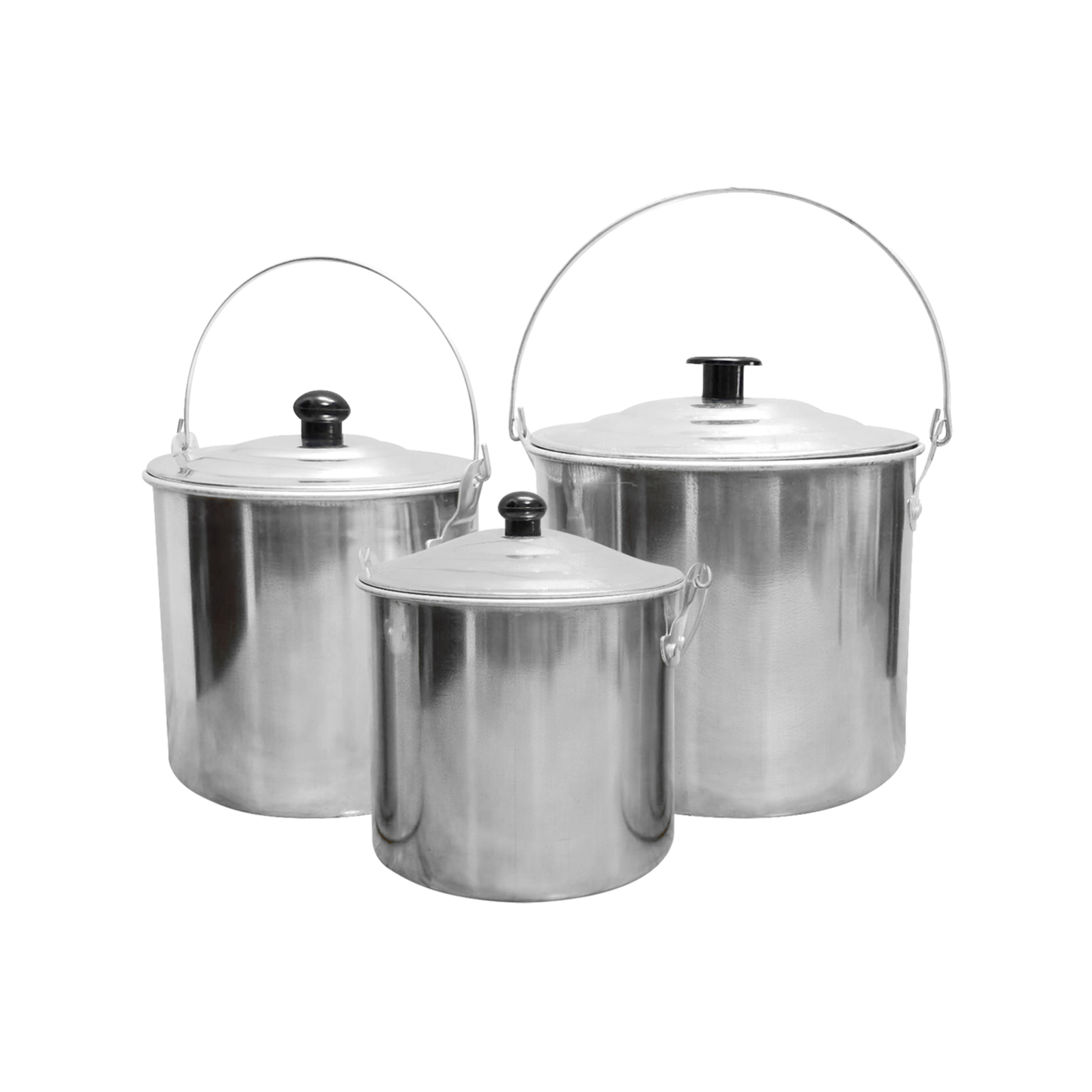 3pc Wildtrak Aluminium 1.45/1.65/2.65L Billy Can Set - Silver ...