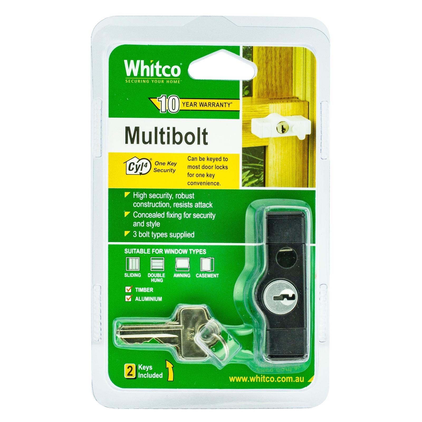 Whitco Black CYL4 Multi Bolt - Bunnings Australia