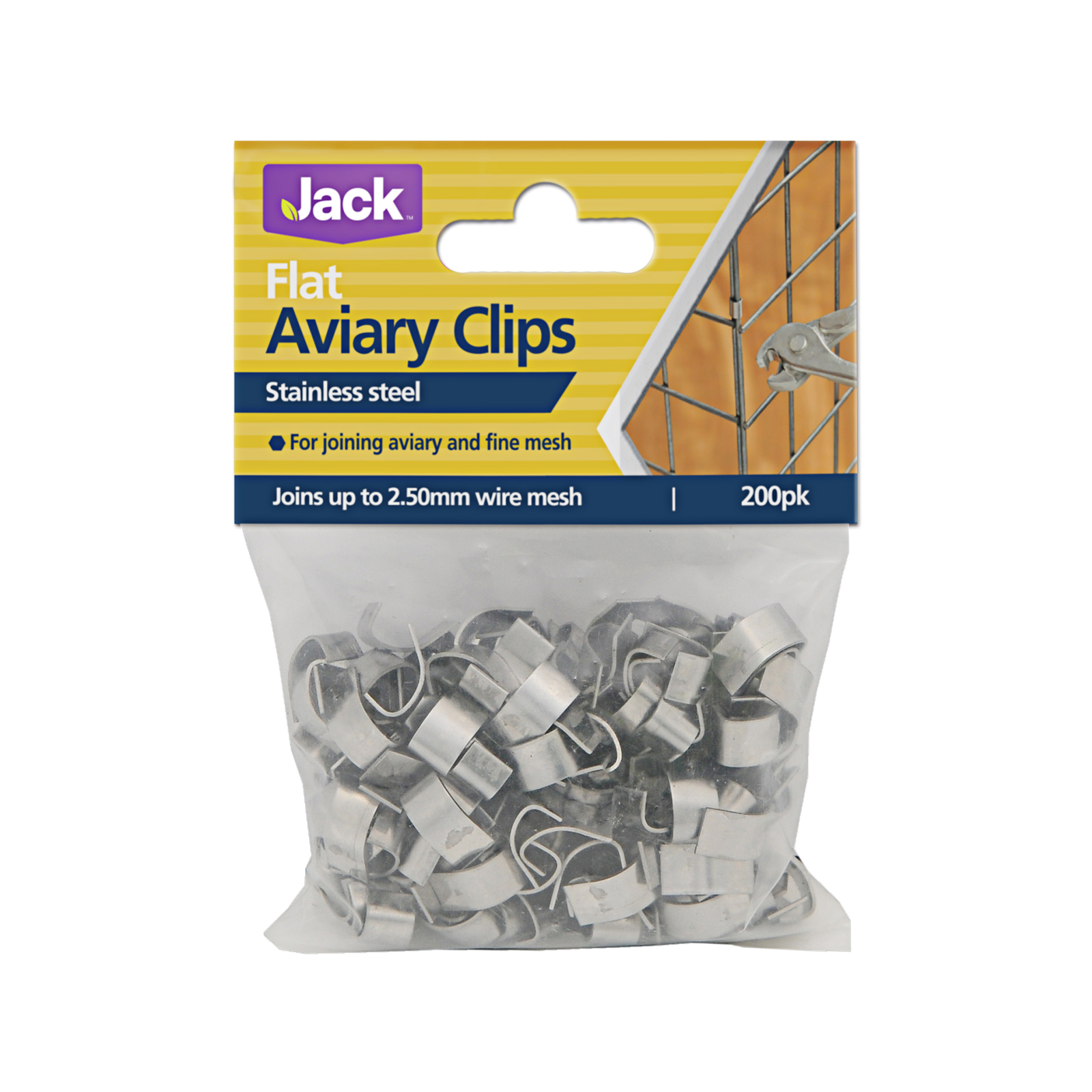 Jack Flat Aviary Clips - 200 Pack - Bunnings Australia