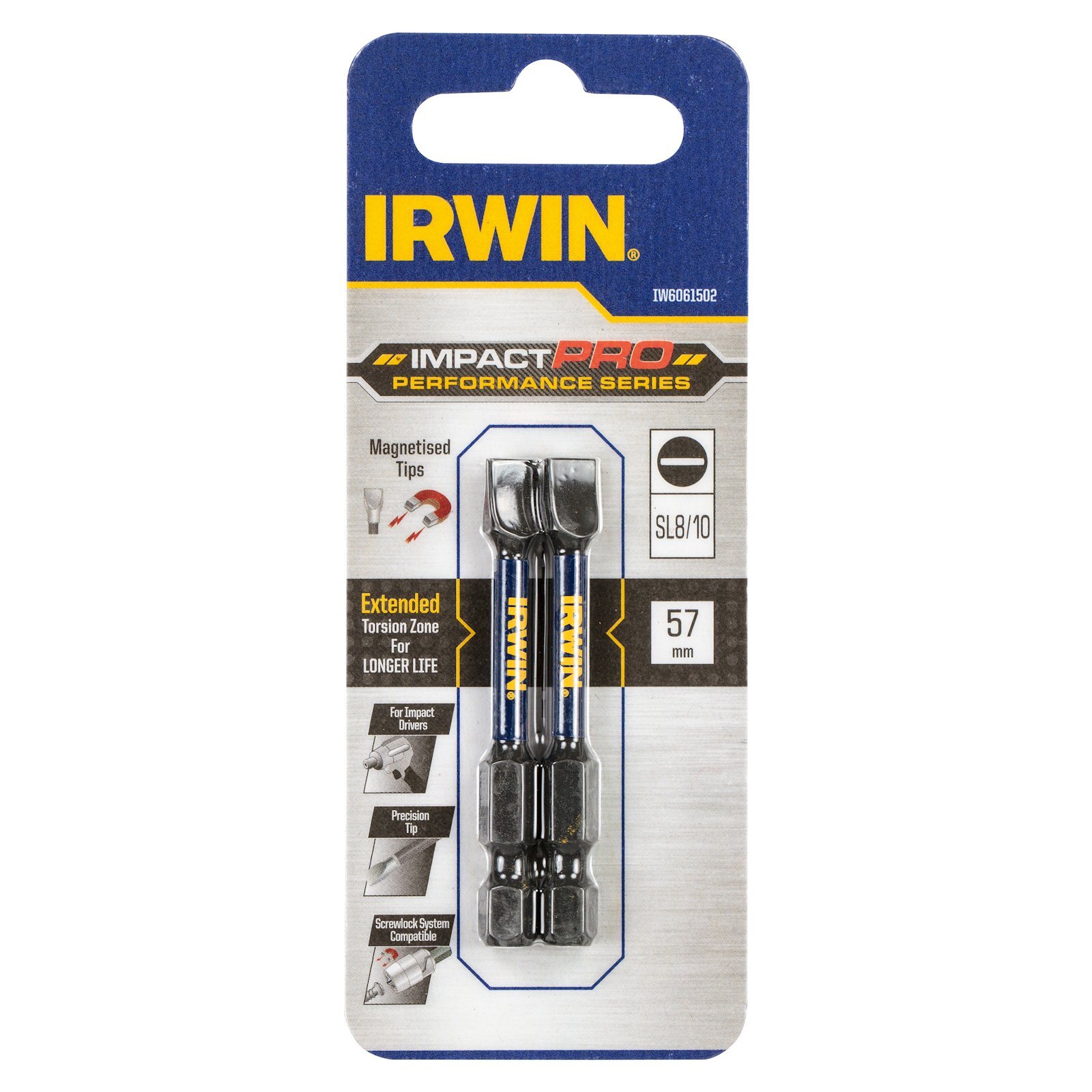 Irwin Impact Pro Performance 57mm SL8-10 - 2 Pack - Bunnings New Zealand