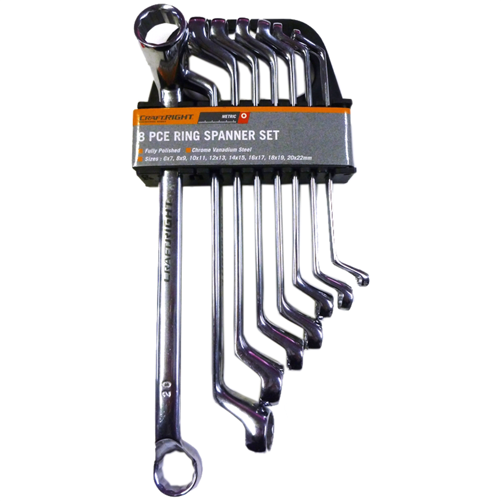 Craftright 8 Piece Ring Spanner Set - Bunnings Australia