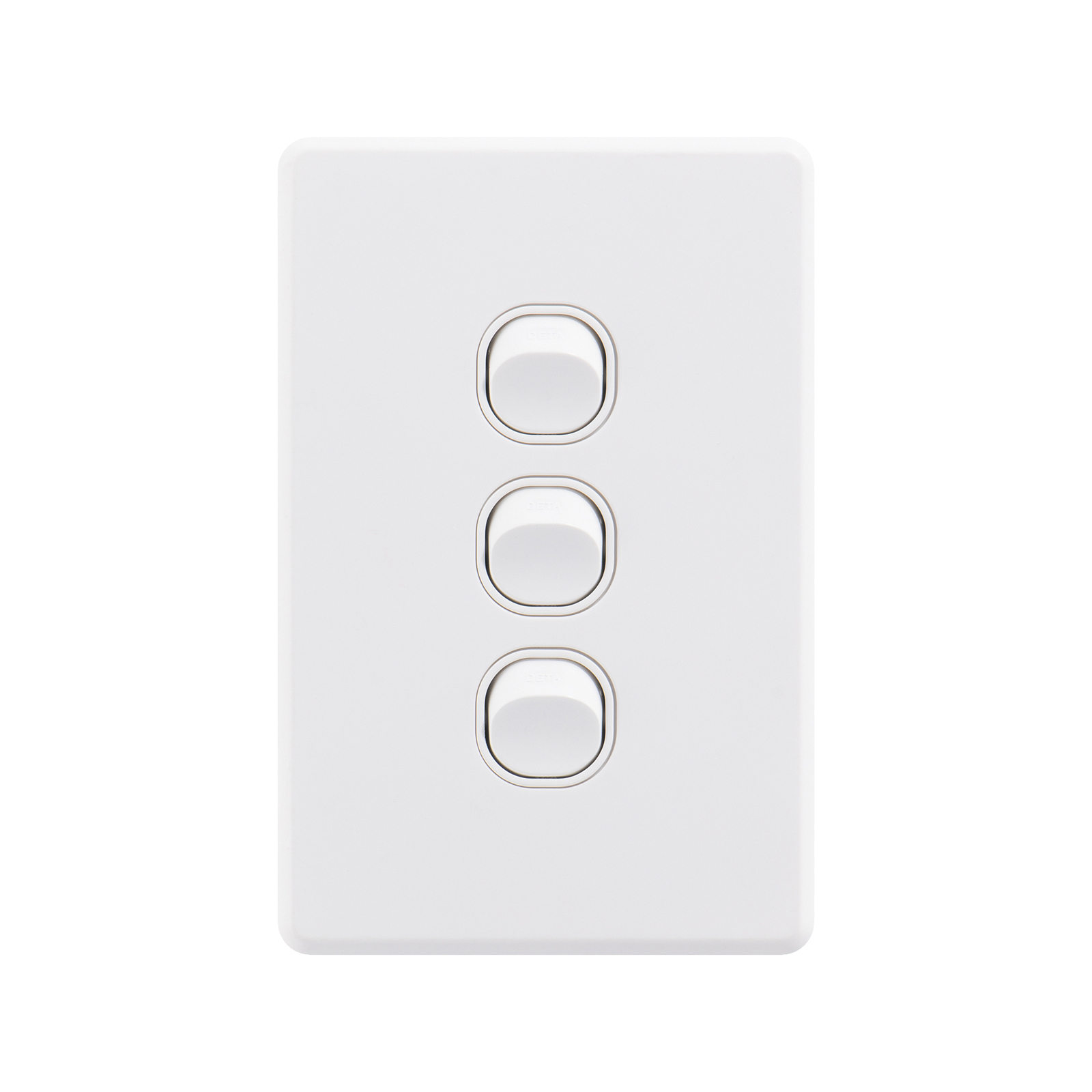 DETA White Matte S-line Triple Vertical Wall Switch - Bunnings Australia