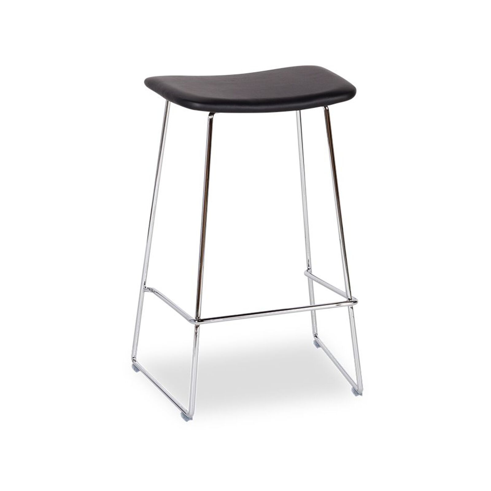 Winnie Stool - Chrome - Black Leather - Bunnings Australia