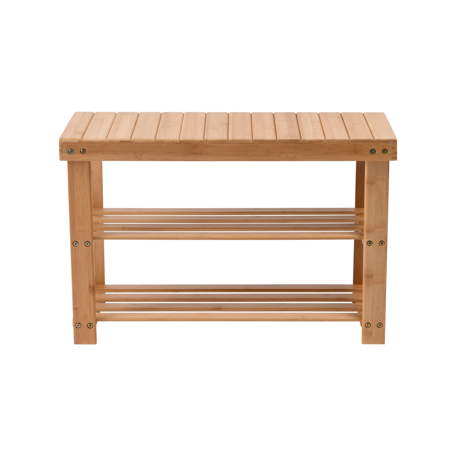 Sherwood Vivonne 2-Tier Bamboo Bench with Shoe Rack, Natural Bamboo ...
