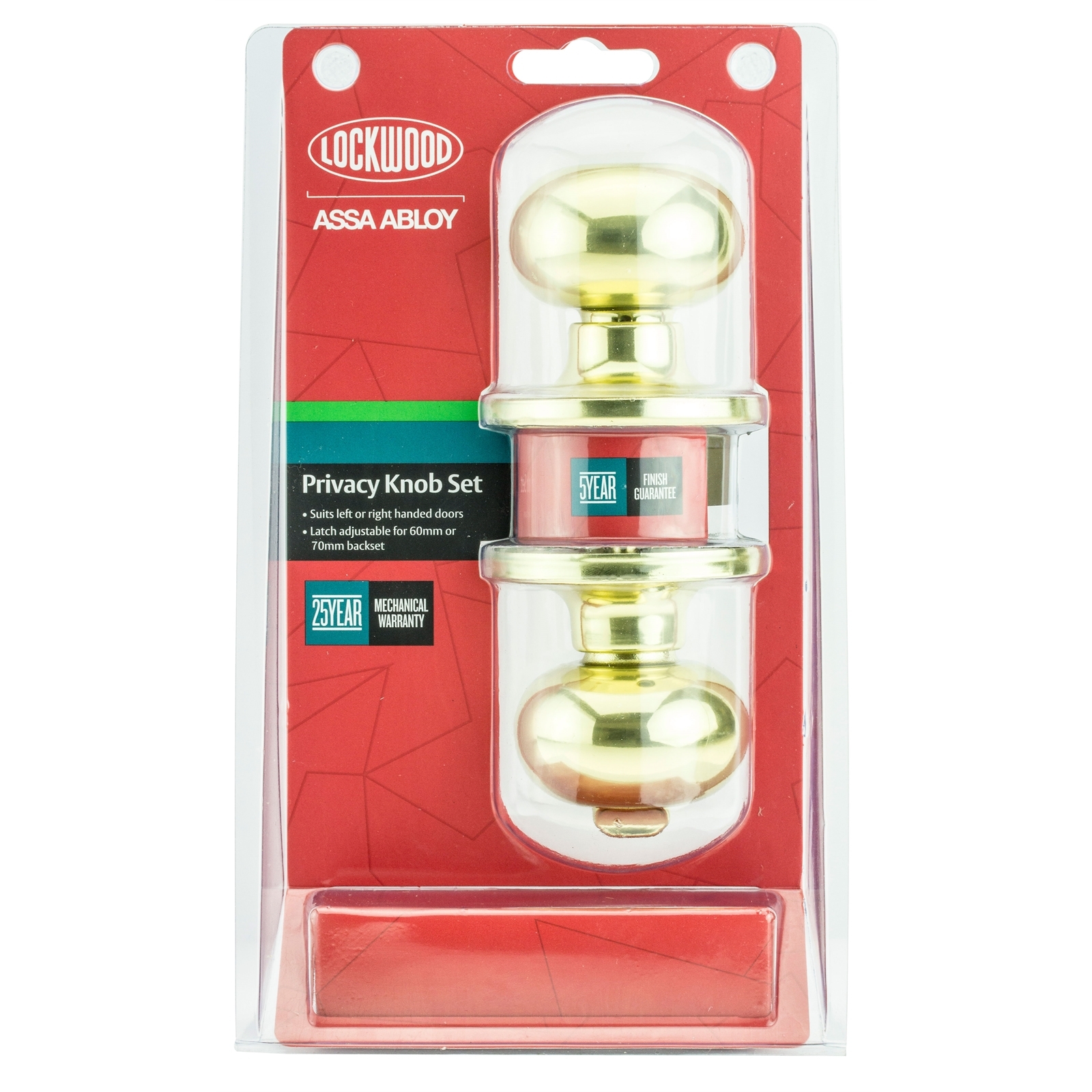 Lockwood Polished Brass Symmetry Privacy Set - Bunnings Australia