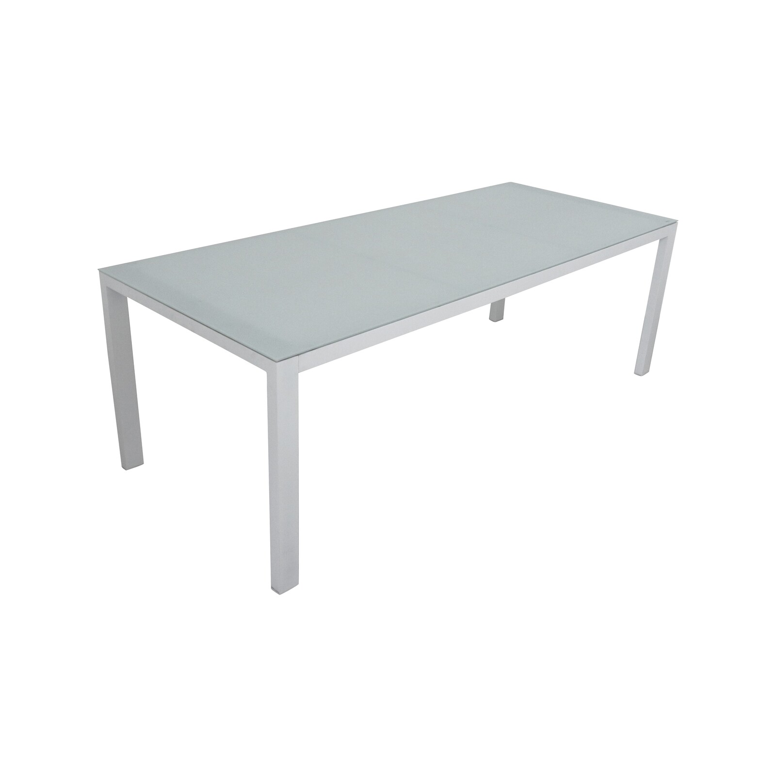 Mimosa 220 x 90cm White Solaris Glass Dining Table - Bunnings Australia