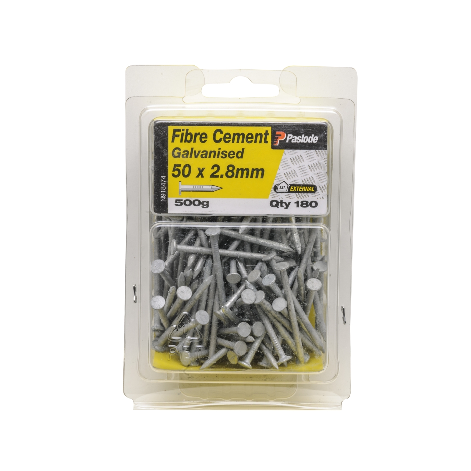 Paslode 50 x 2.8mm 500g Fibre Cement Galvanised Nails - 180 Pack ...