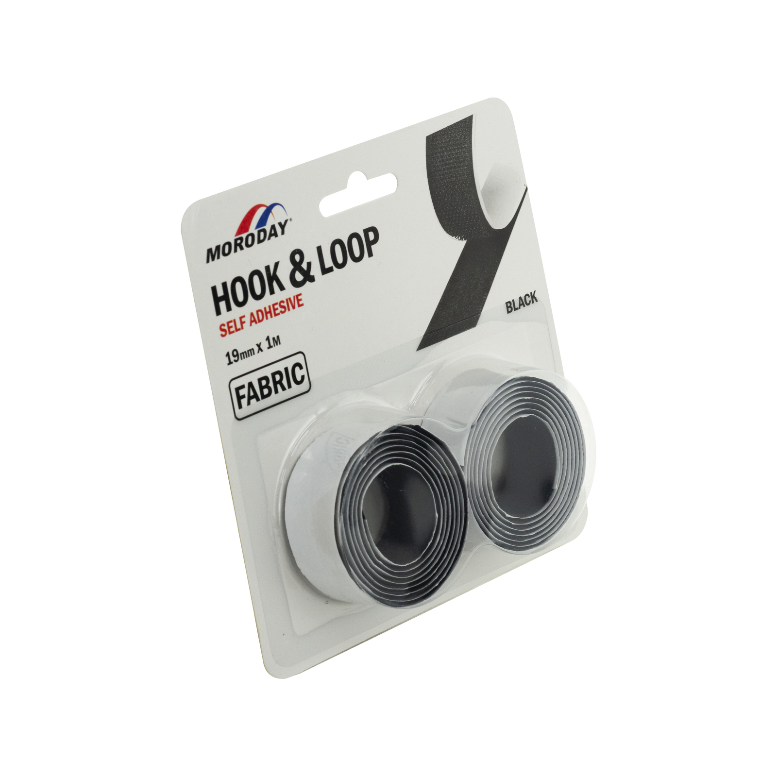 Moroday 19mm x 1m Black Hook And Loop Fabric Self Adhesive - Bunnings Australia