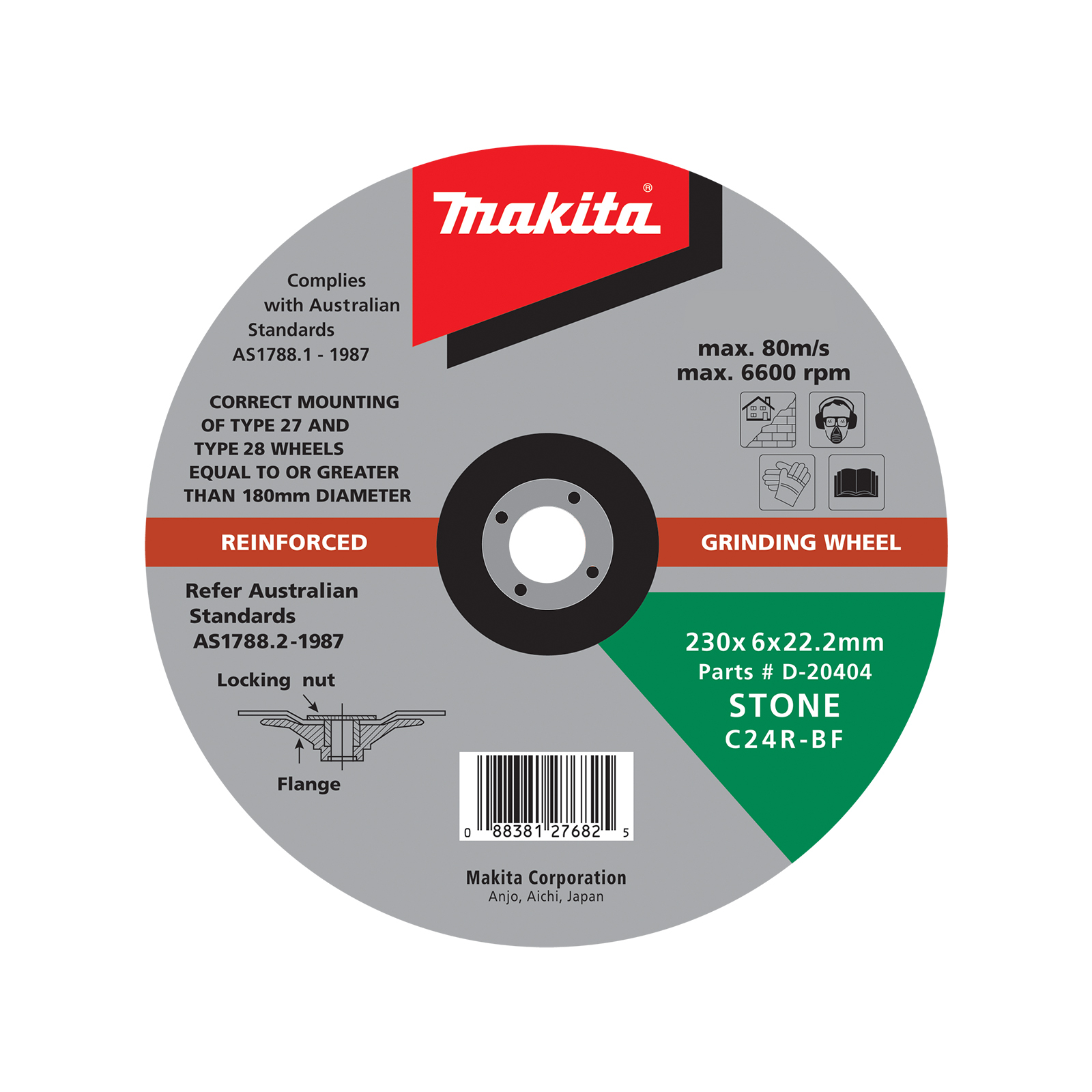 Makita 230 x 6.0 x 22.23mm C24R Grit Grinding Disc - Bunnings Australia