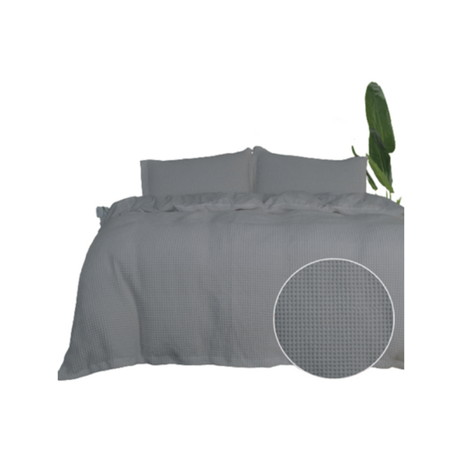 Hilton Waffle Quilt Cover Set - Queen Quilt Cover and Two Pillowcases ...