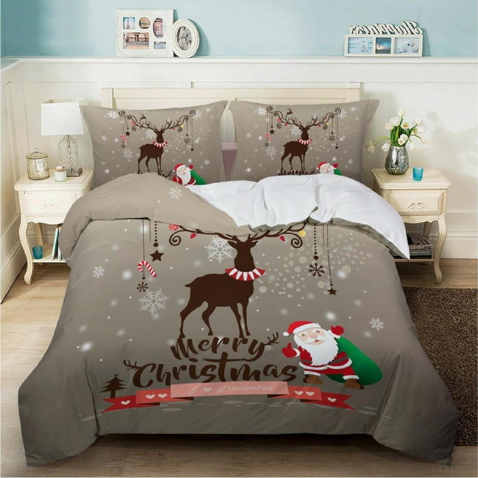Dreamfields Queen XMAS REINDEER CHRISTMAS XMAS Design Quilt Duvet Doona ...