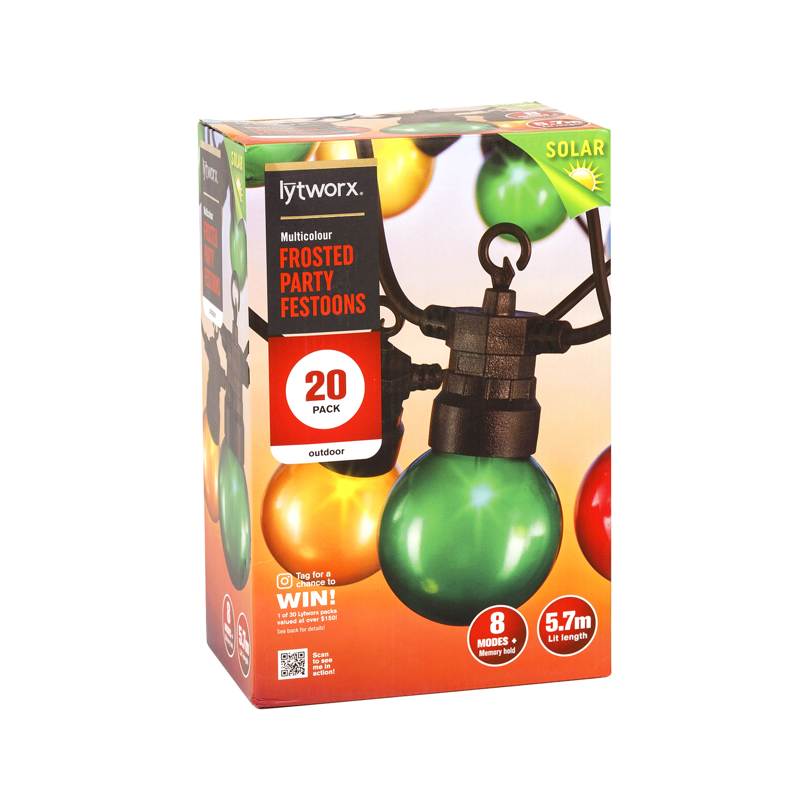 Lytworx Multicolour Frosted Solar Festoon Lights - 20 Pack - Bunnings ...