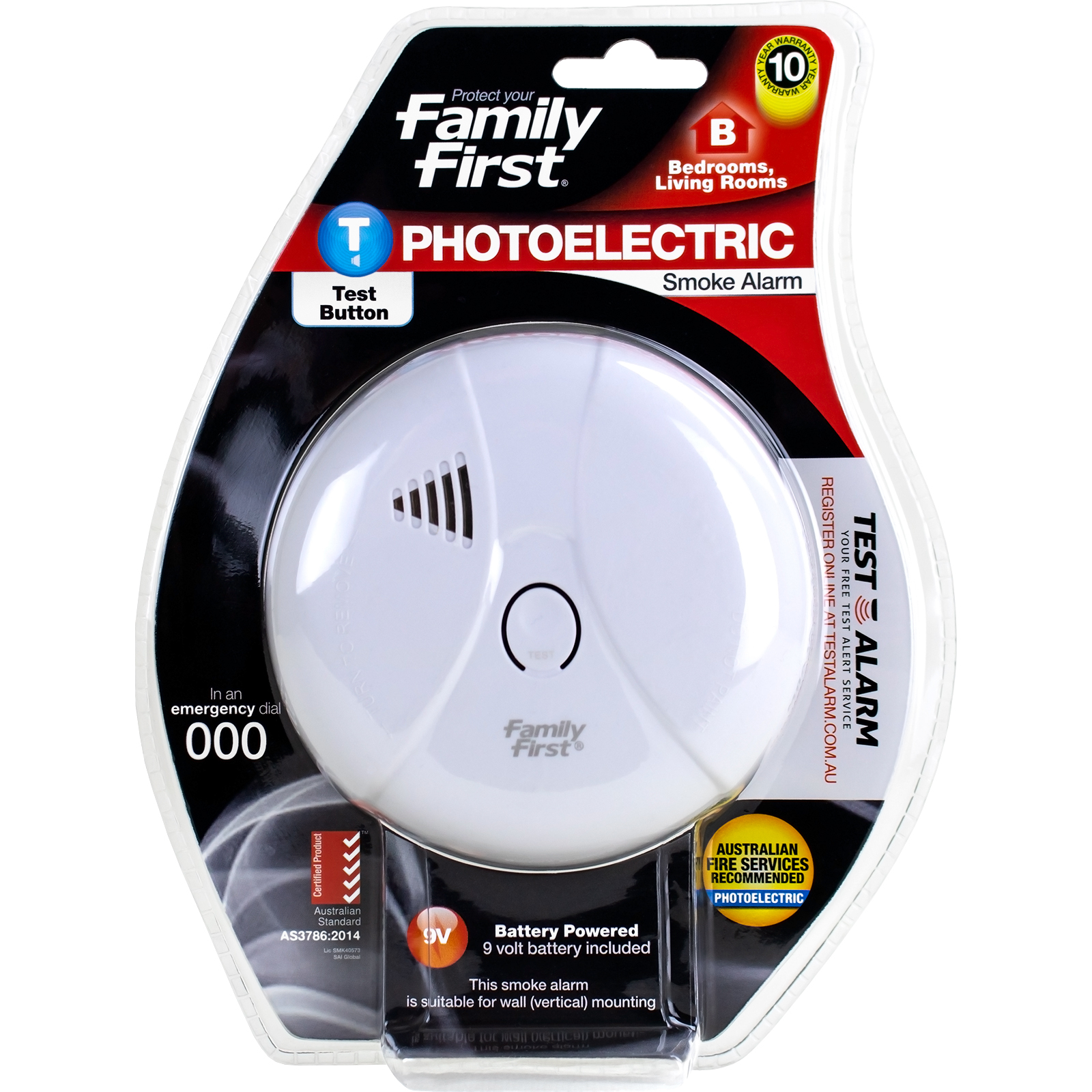 Family First Photoelectric Smoke Alarm with Test Button - Bunnings ...