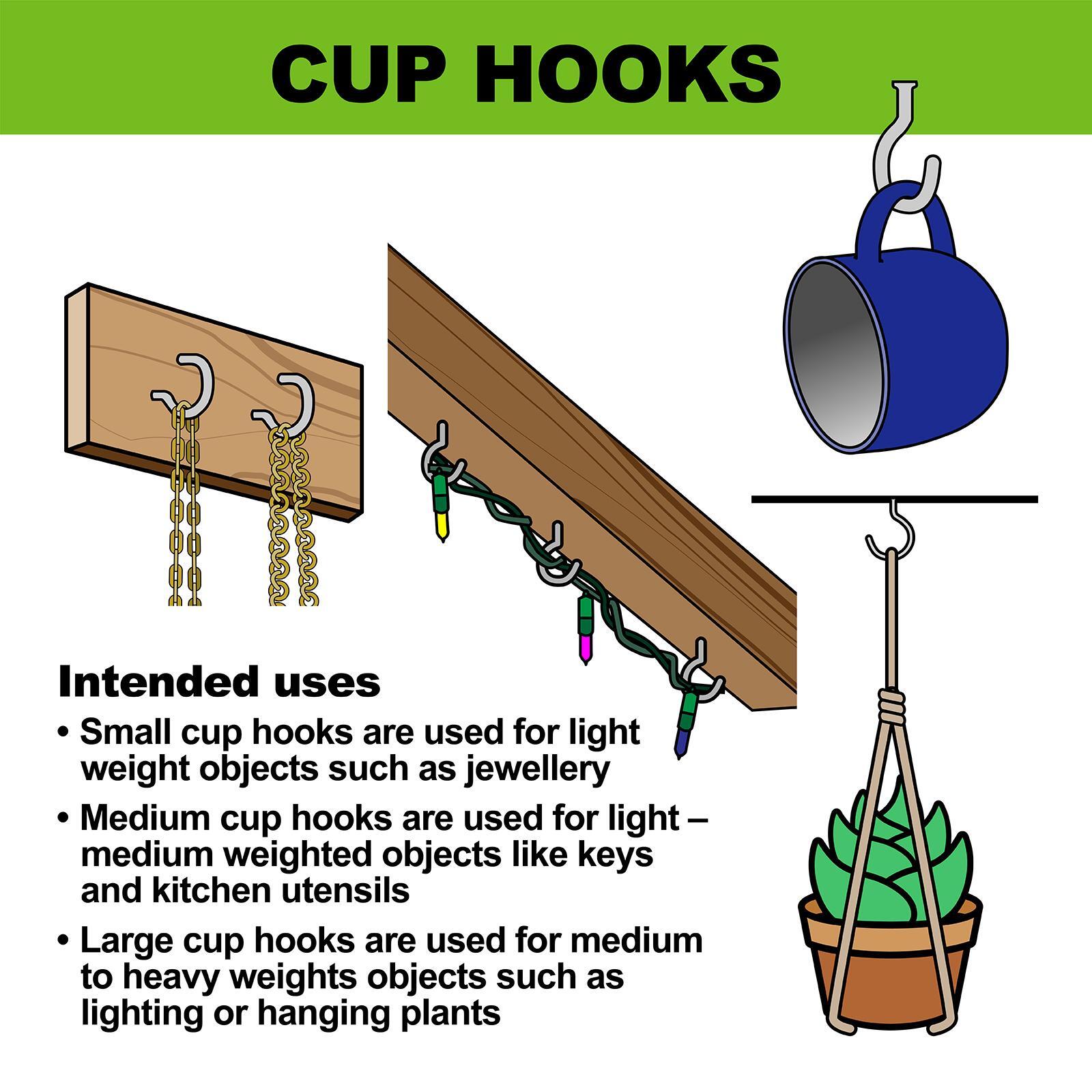 Everhang 7mm White PVC Cup Hook - 25 Pack - Bunnings Australia