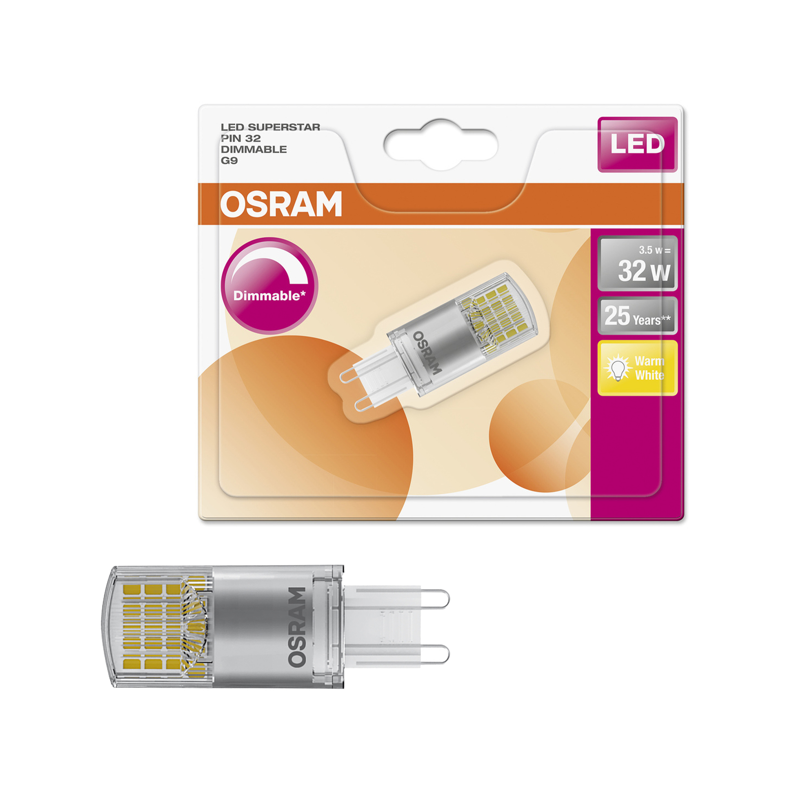 OSRAM 3.5W 240V Warm White LED Capsule Light Globe - Bunnings Australia