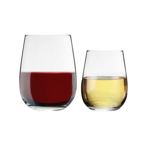 Lav 12 Piece Gaia Stemless Wine Glasses Set Modern Glass Goblets 9825