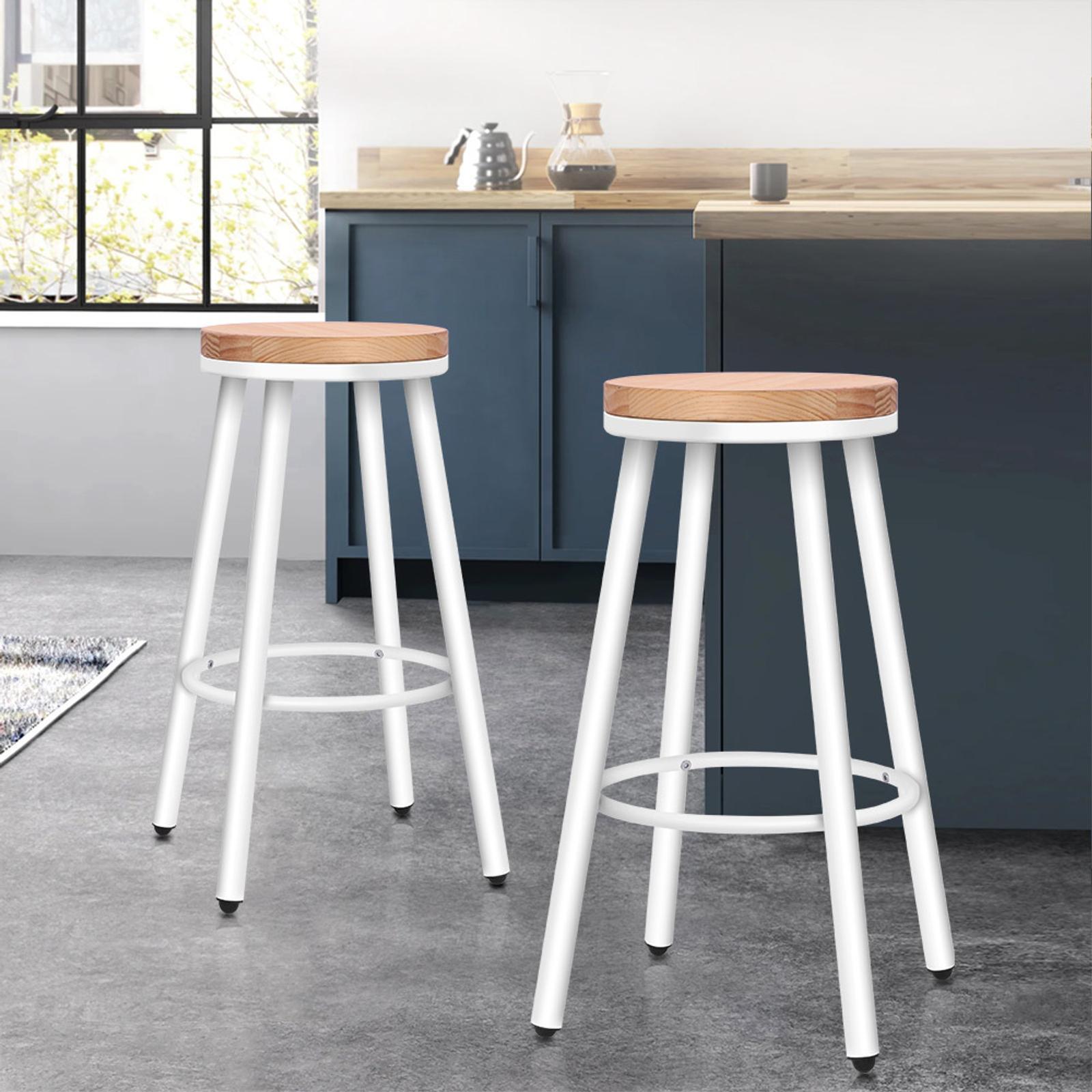 ALFORDSON 2x Bar Stools White - Bunnings Australia