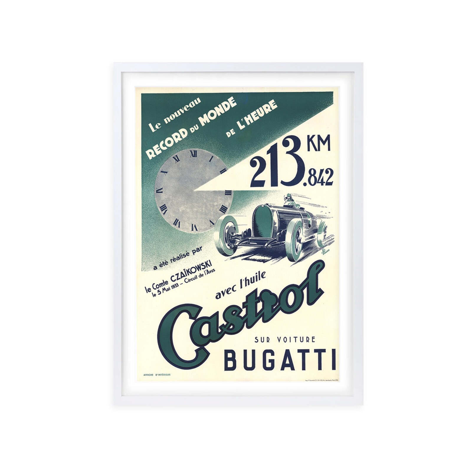 Wall Art's Castrol Bugatti Framed A1 Art Print - Bunnings Australia