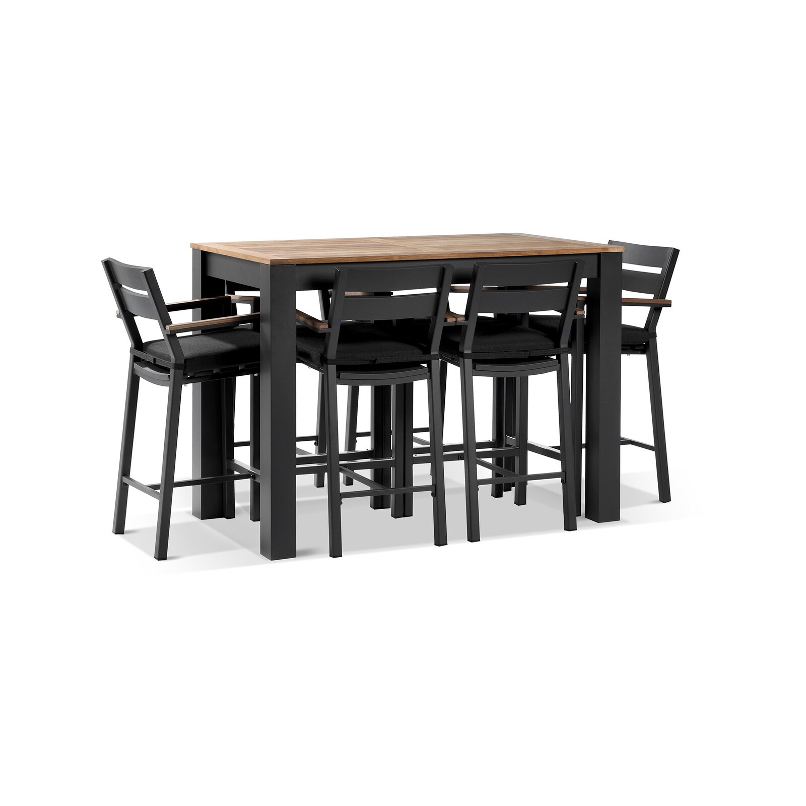 Outdoor Balmoral 1.5M Aluminium Bar Table With 6 Capri Bar Stools ...