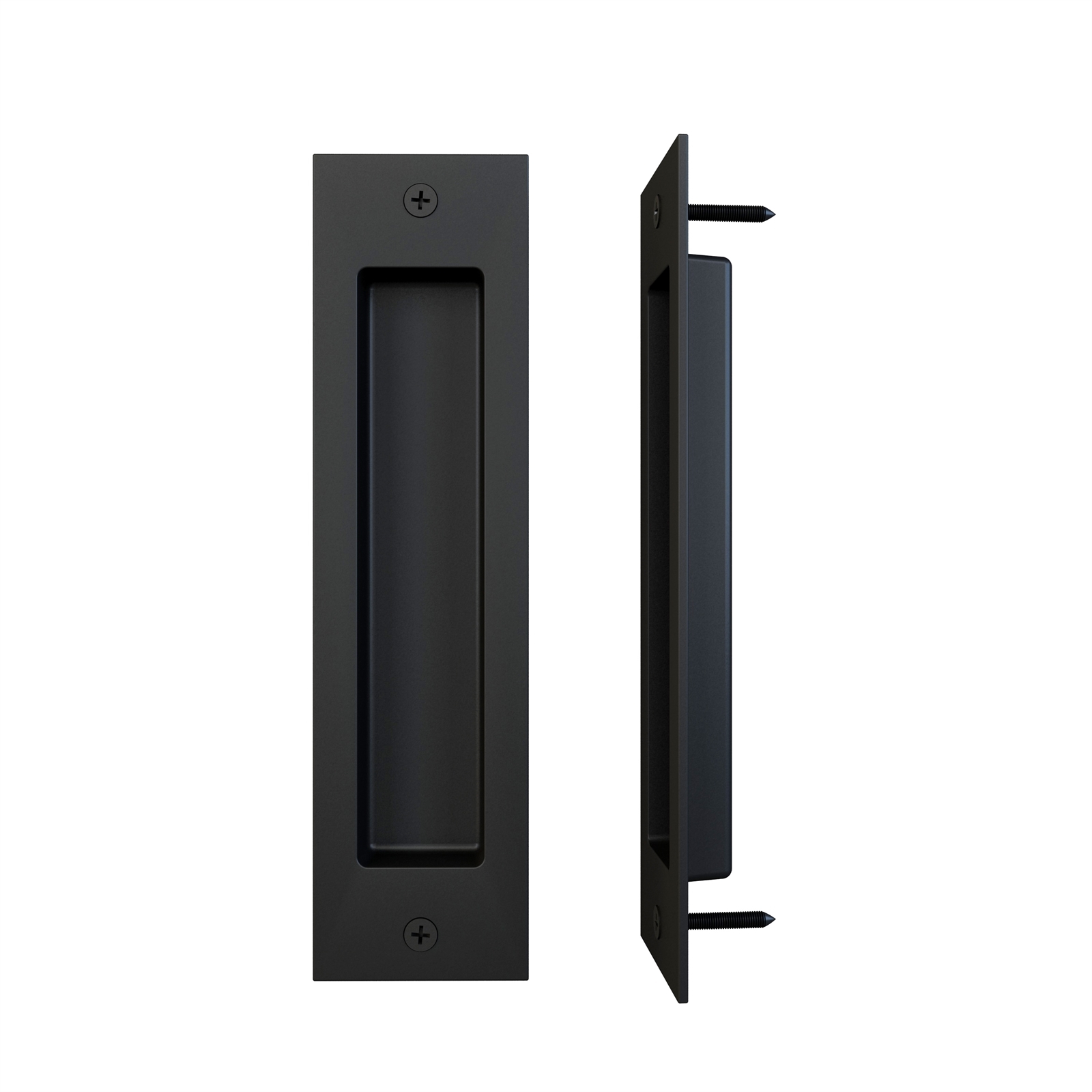 Rolltrak Matte Black Barn Door Recessed Handle - Bunnings Australia