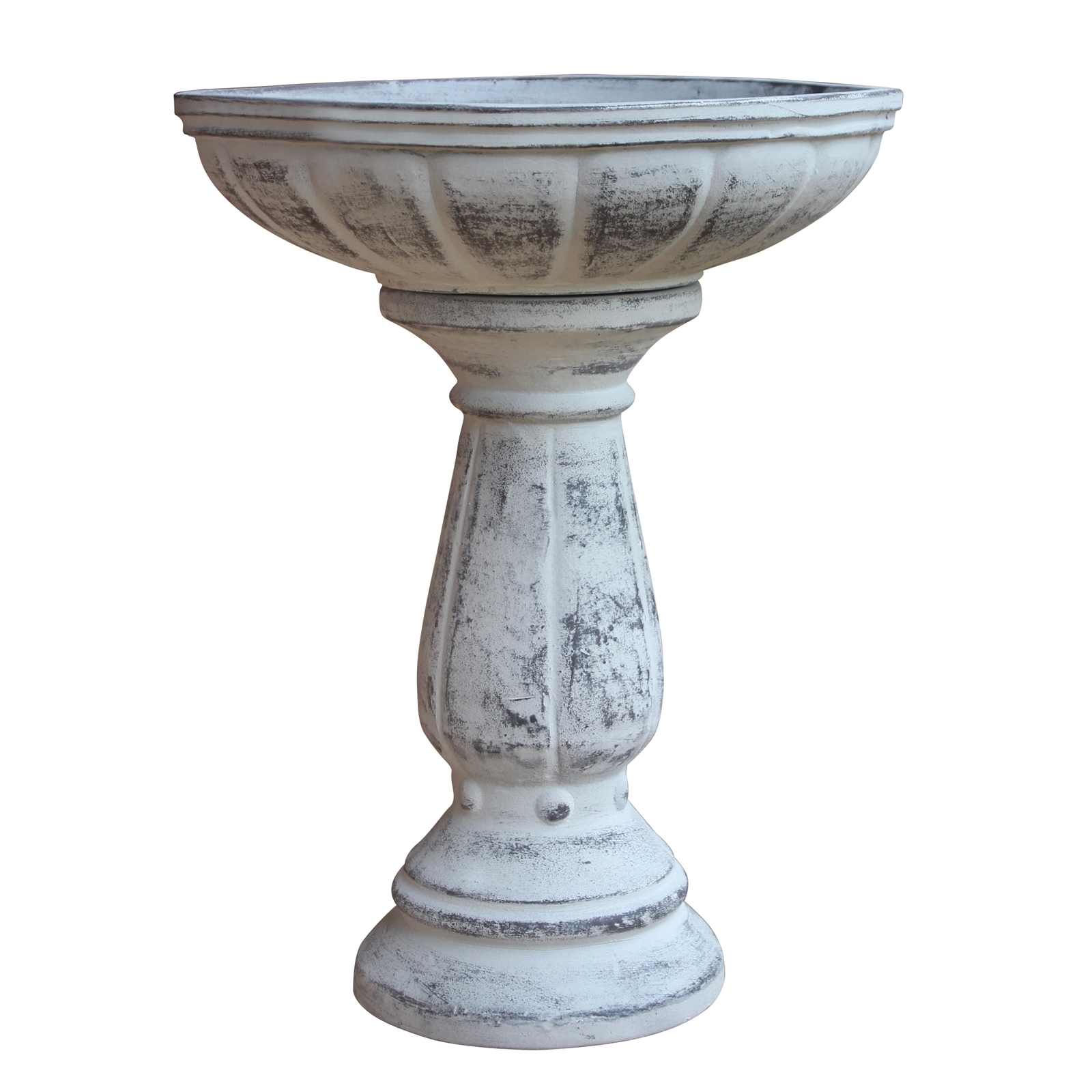Northcote Pottery 37 x 47cm Antique White Cafestyle Villa Bird Bath ...