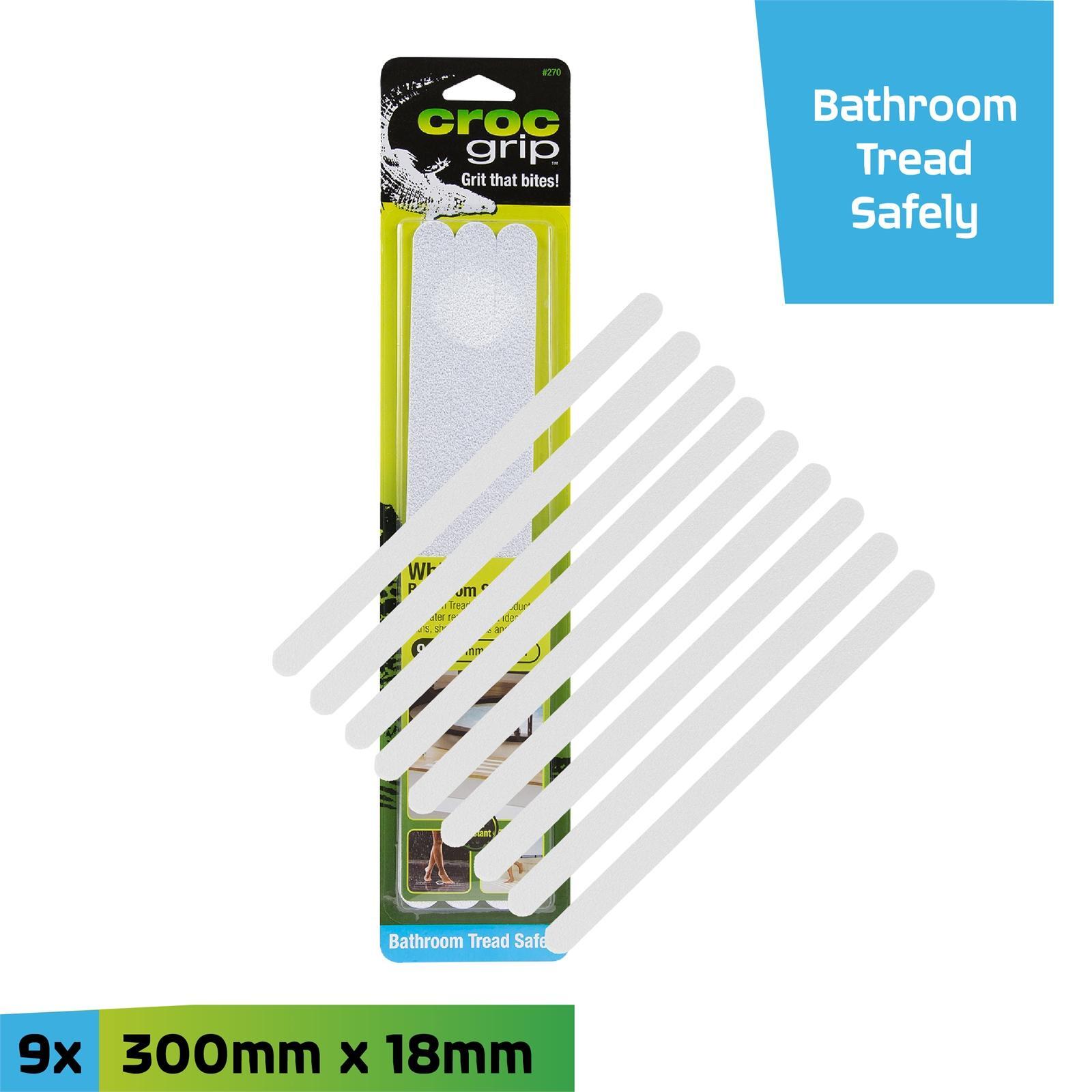 Croc Grip White Anti-Slip Bathroom Strips - 9 Pack - Bunnings Australia
