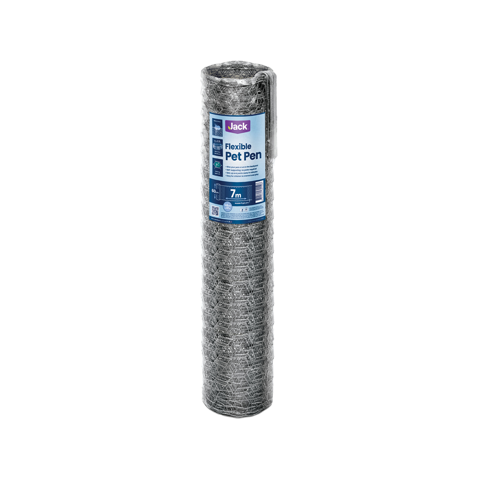 Jack 60cm x 7m x 4cm Flexible Pet Pen With Pegs - Bunnings Australia