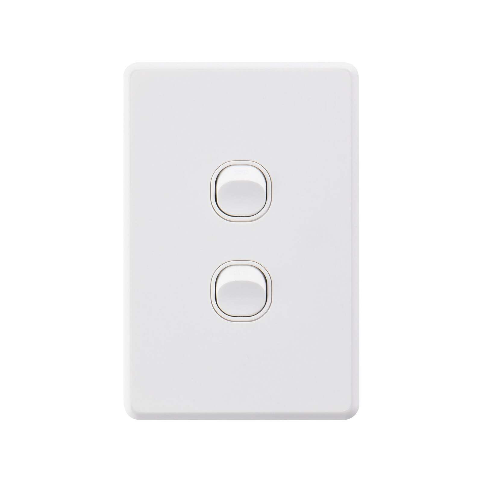 DETA White Matte S-line Double Vertical Wall Switch - Bunnings Australia