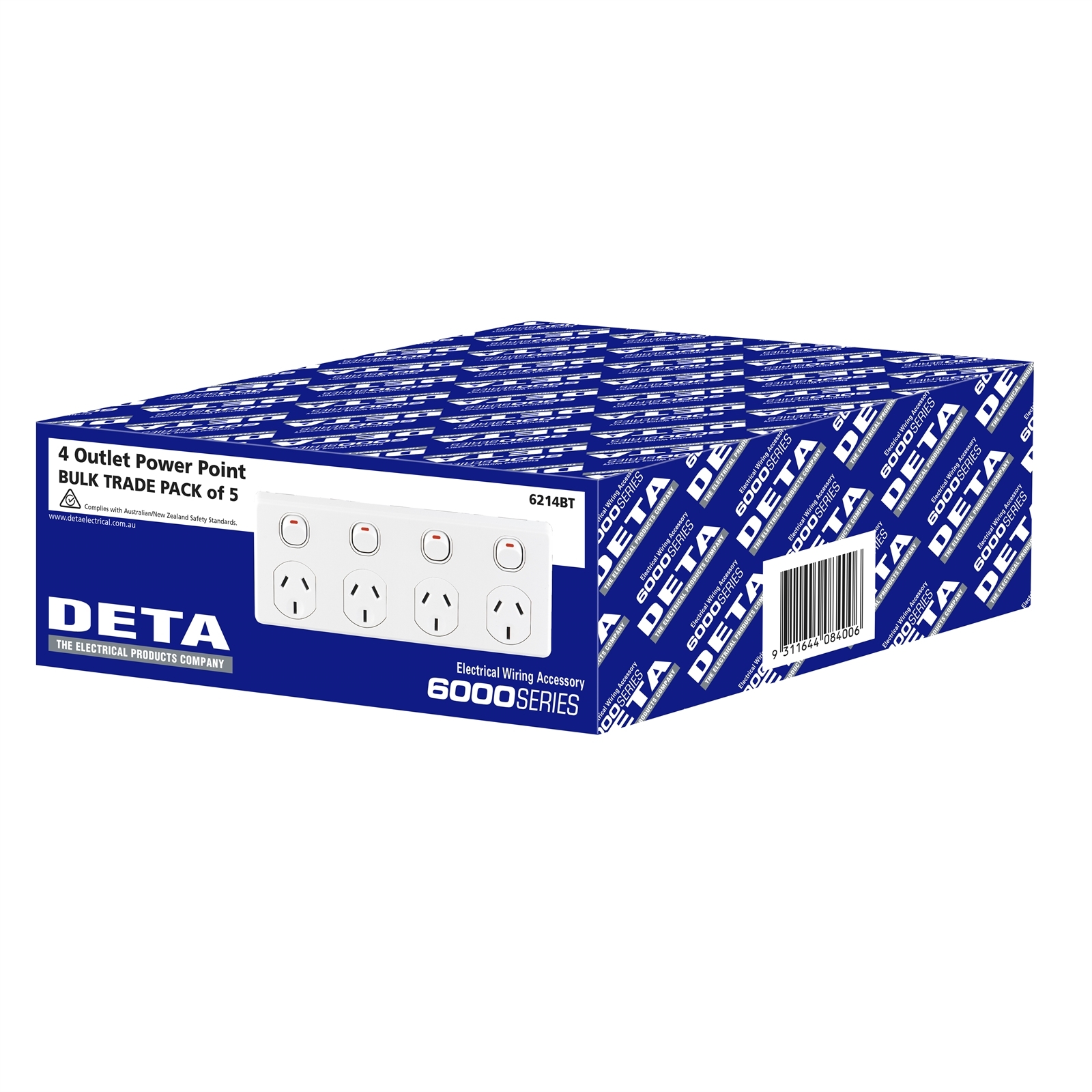 DETA Four Outlet Power Point - 5 Pack - Bunnings Australia
