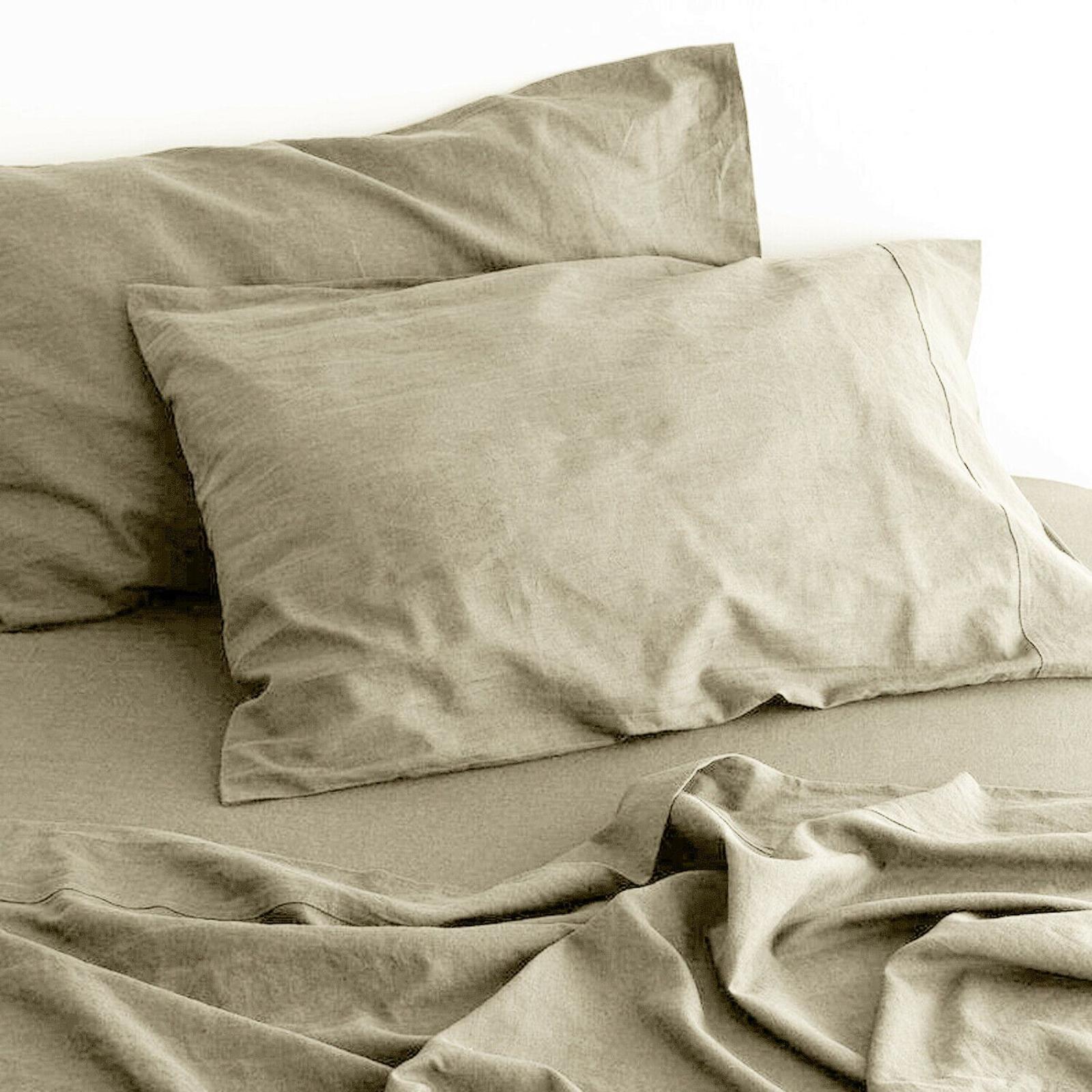 Premium Luxury Linen Cotton Sheet Set | Natural Breathable Sheets ...
