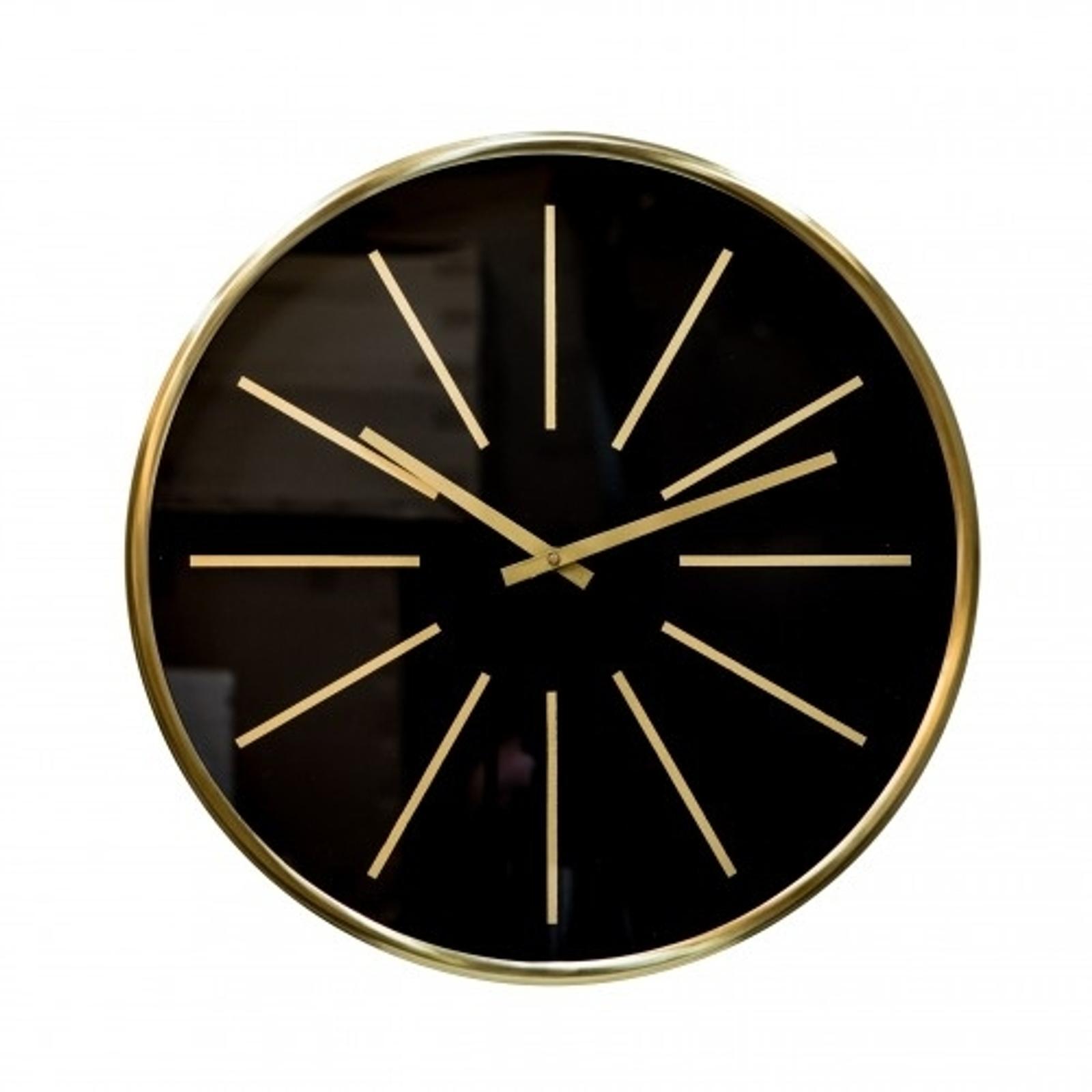SSH COLLECTION Glamour 40cm Round Wall Clock with Brass Surround and ...