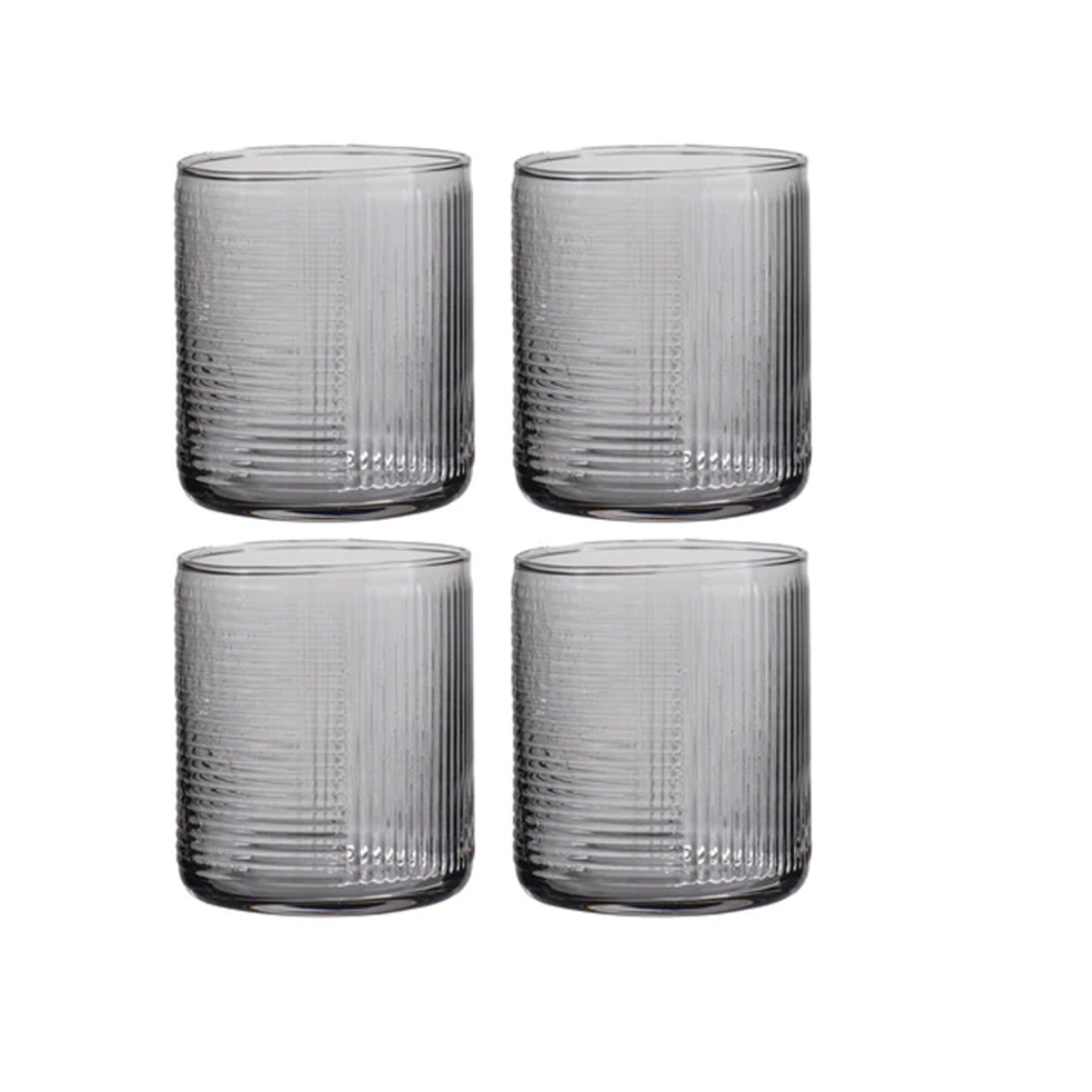 4pc Ladelle Savannah Ribbed Graphite Glass Tumbler 380ml - Bunnings ...