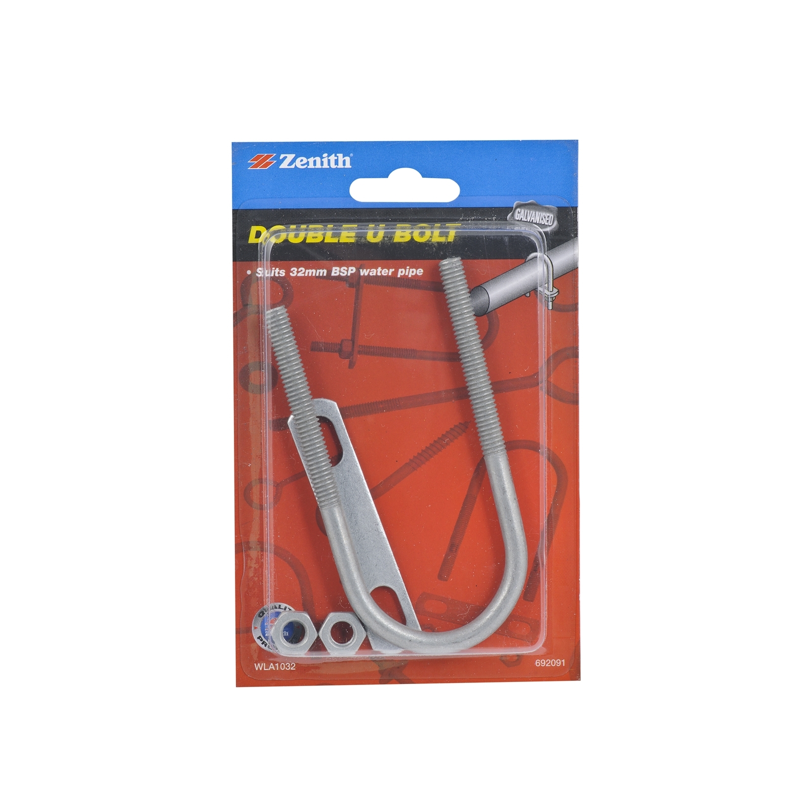 Zenith M8 x 108 x 44mm Galvanised U-Bolt - Bunnings Australia