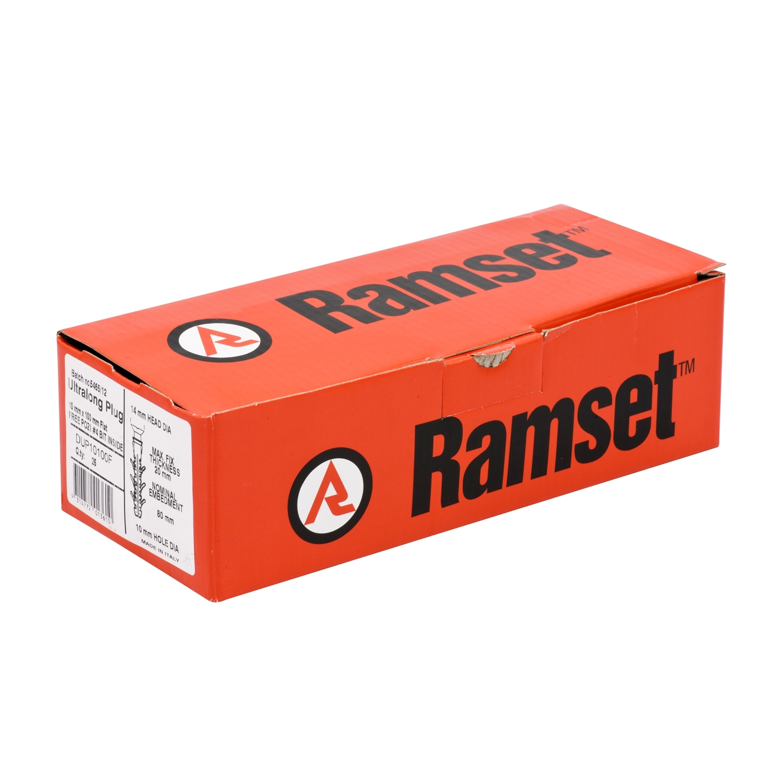 Ramset 10 x 100mm Ultra Long Flat Head Plug with Pozi #4 Bit - 25 Pack ...