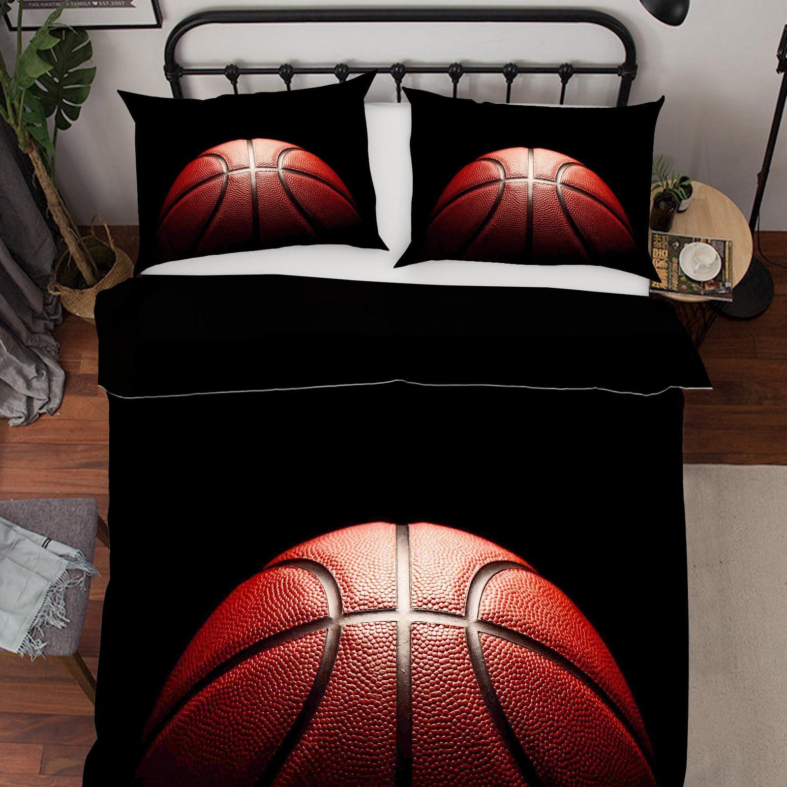 3D Black Basketball Quilt Cover Set Bedding Set Pillowcases 02 ...