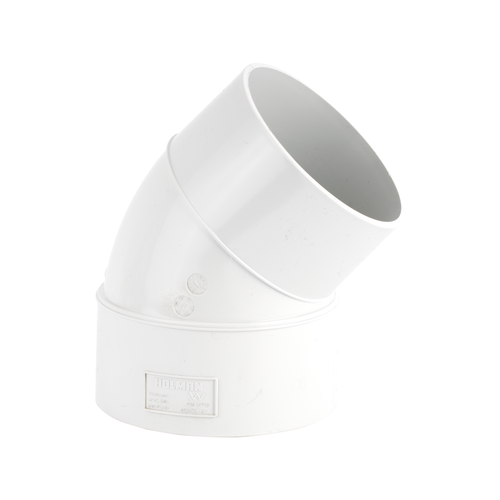 Holman 100mm 43º DWV PVC Bend in Pipe - Bunnings Australia