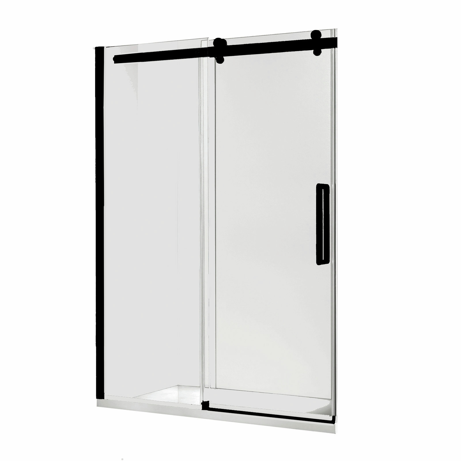 Rick McLean's 1170mm Black Euro Frameless Sliding Shower Screen - Front ...